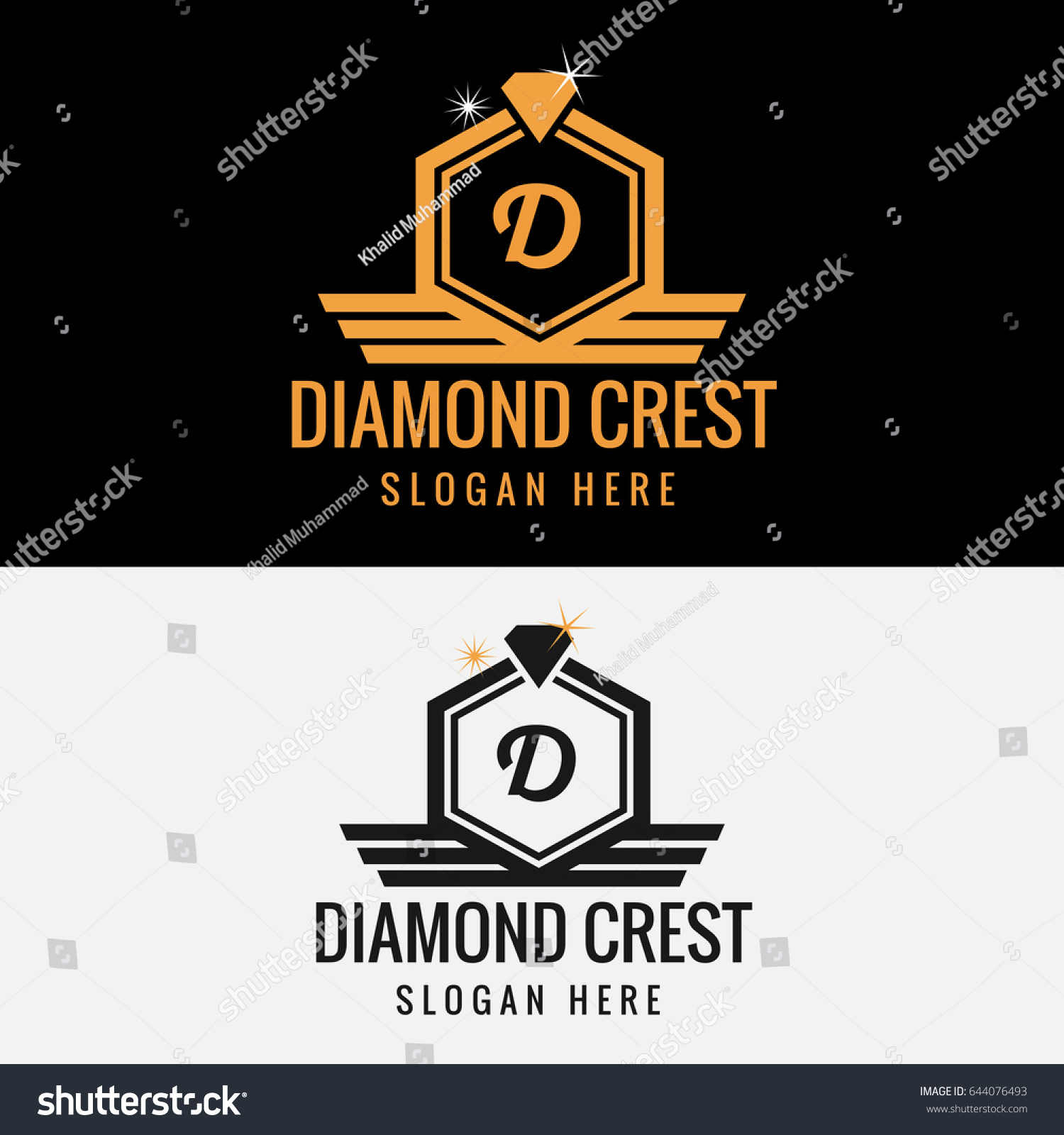 Royal Diamond Crest Logo Stock Vector (Royalty Free) 644076493 ...