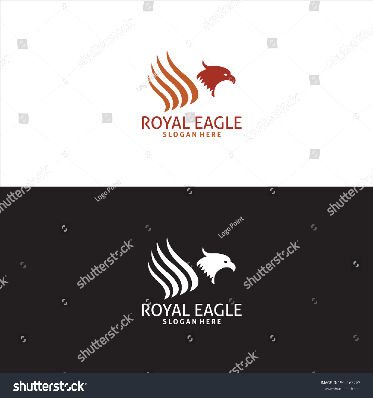 Royal Eagle Logo Vector: vector de stock (libre de regalías) 1594163263 | Shutterstock