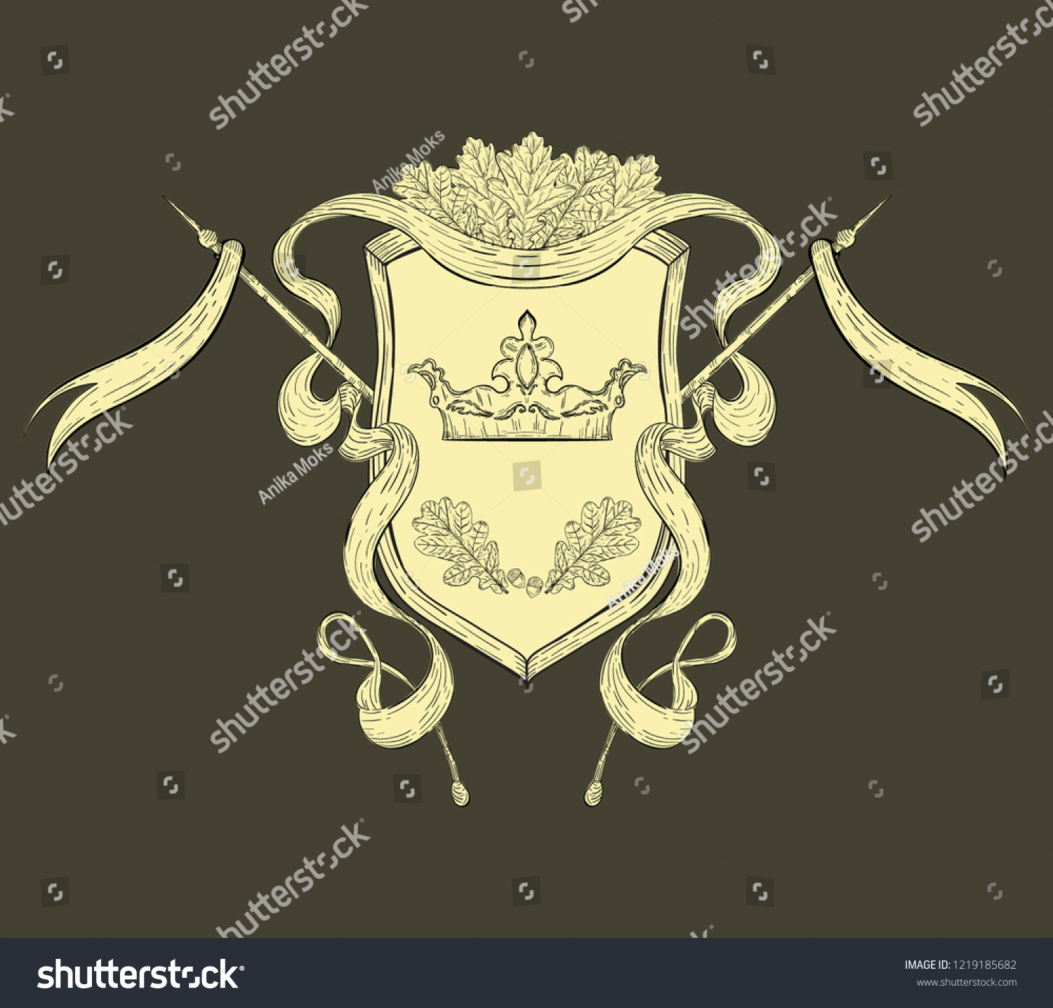 Royal Emblem Vector Stock Vector Royalty Free 1219185682 Shutterstock