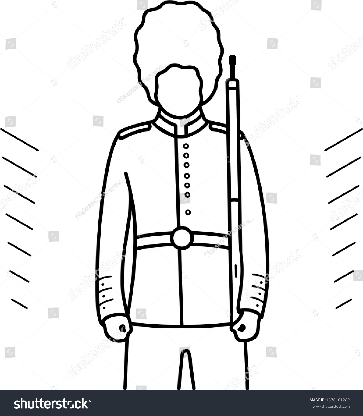 Royal Guard Vector Outline Icon: vector de stock (libre de regalías ...