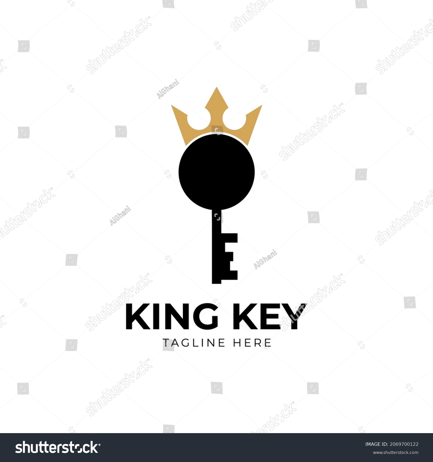 Royal King Key Crown Logo Design Stock Vector (Royalty Free) 2069700122 ...