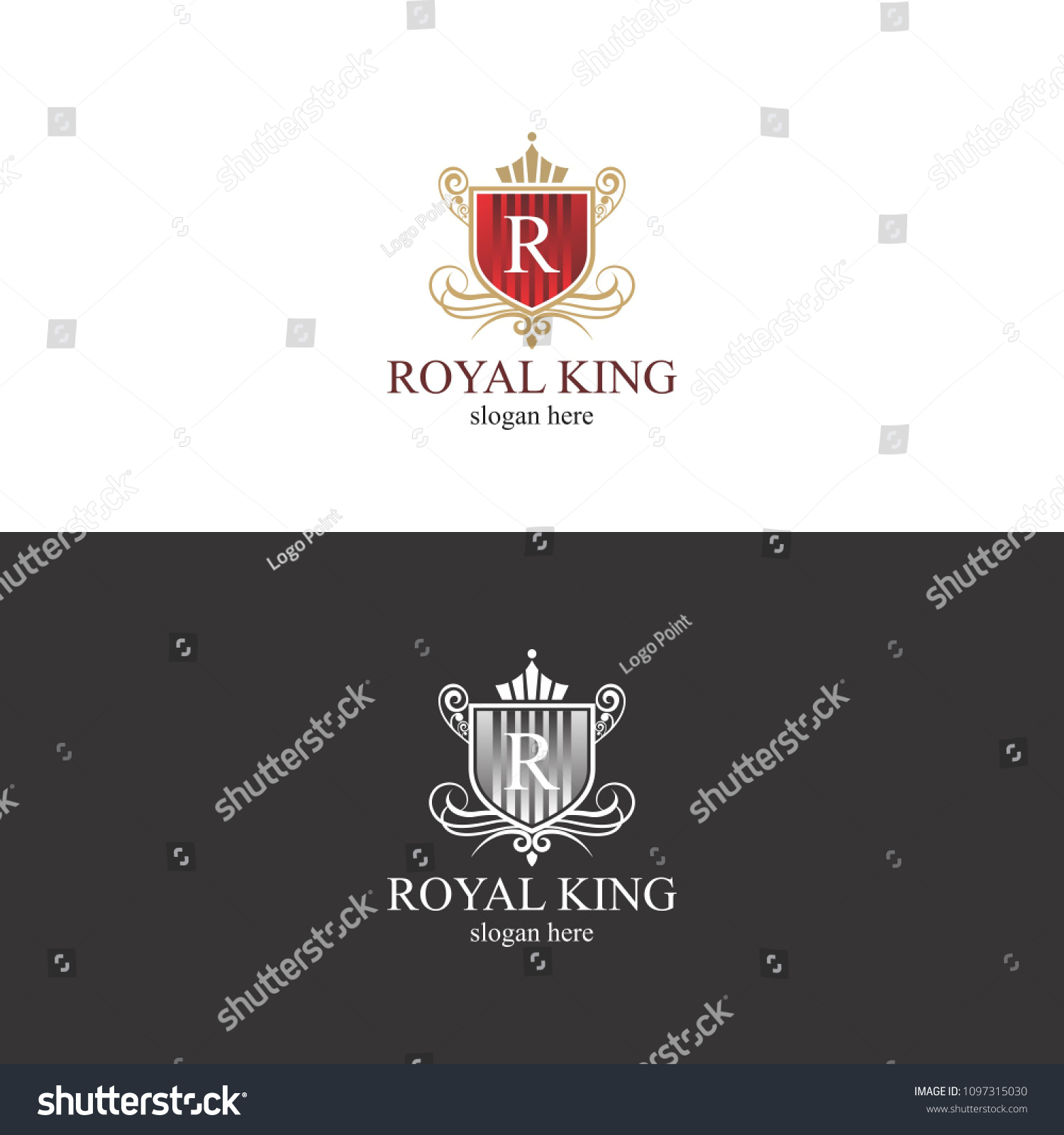 Royal King Logo Vector 스톡 벡터(로열티 프리) 1097315030 | Shutterstock