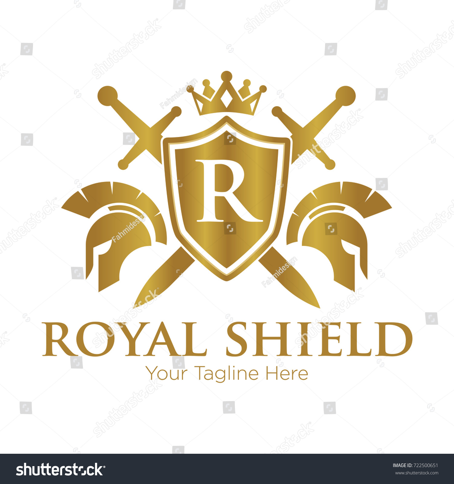 Royal Knight Shield Logo Stock Vector (Royalty Free) 722500651
