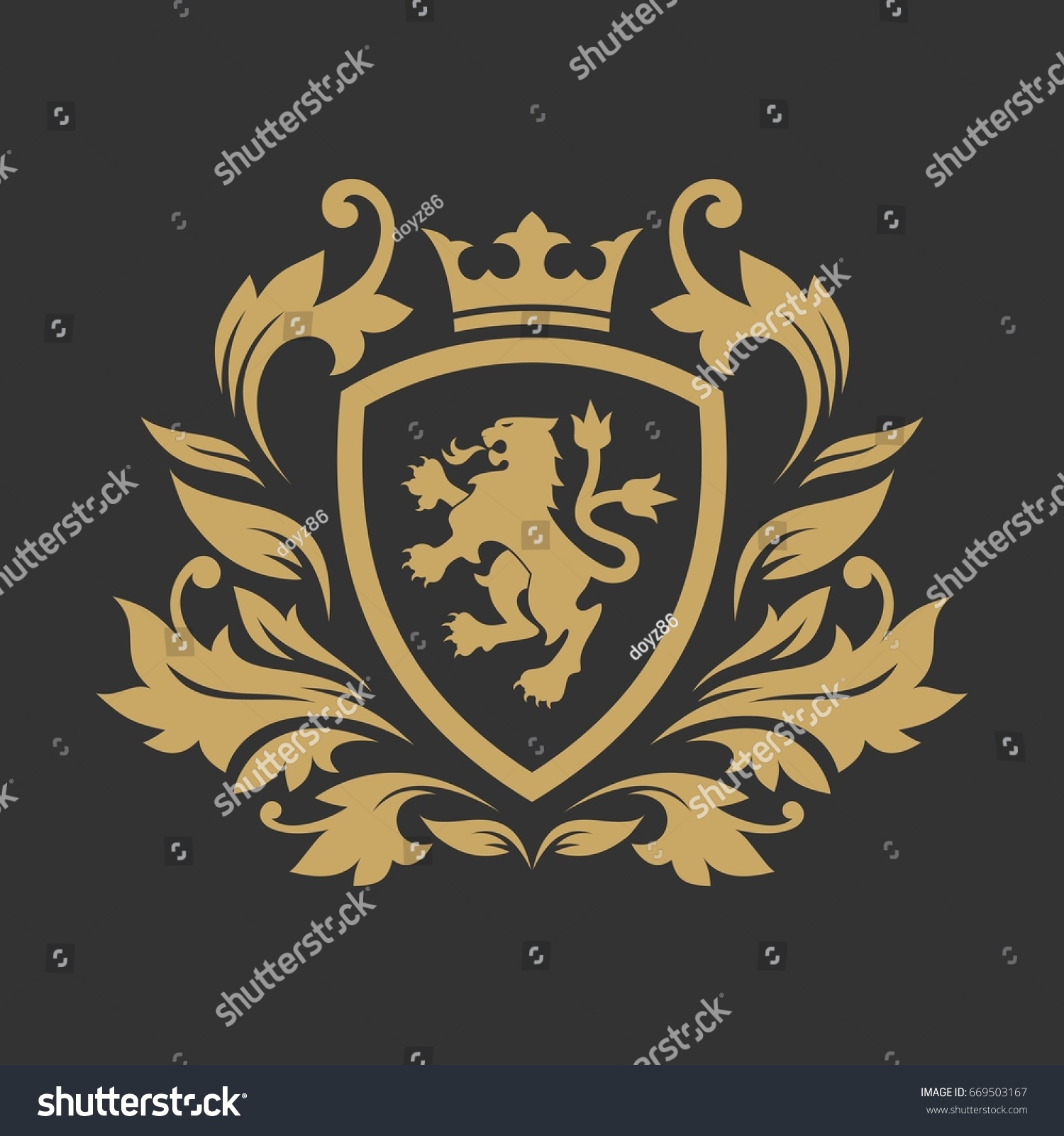 Royal Luxury Logo Design Template Stock Vector (Royalty Free) 669503167
