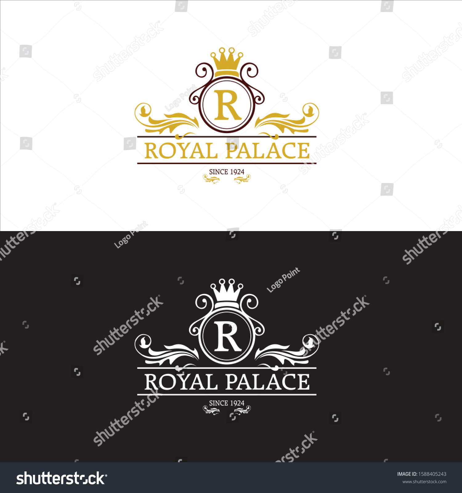 Royal Palace Logo Vector Stock Vector (Royalty Free) 1588405243