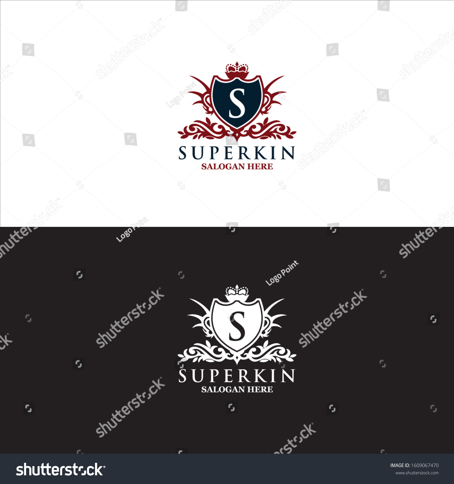Royal Shield Logo Vector Stock Vector (Royalty Free) 1609067470 ...