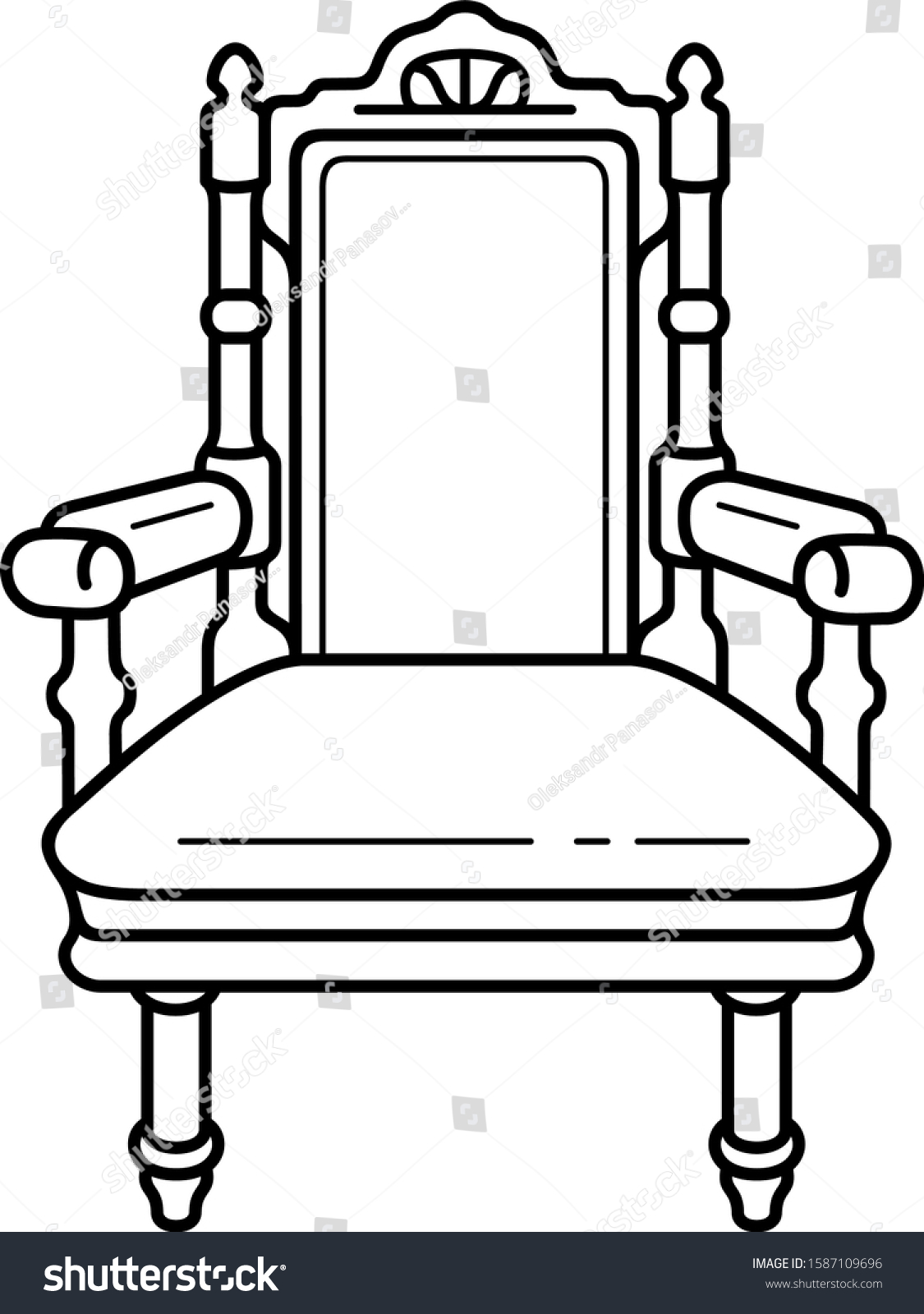 Royal Throne Vector Outline Icon Stock Vector (Royalty Free) 1587109696 ...
