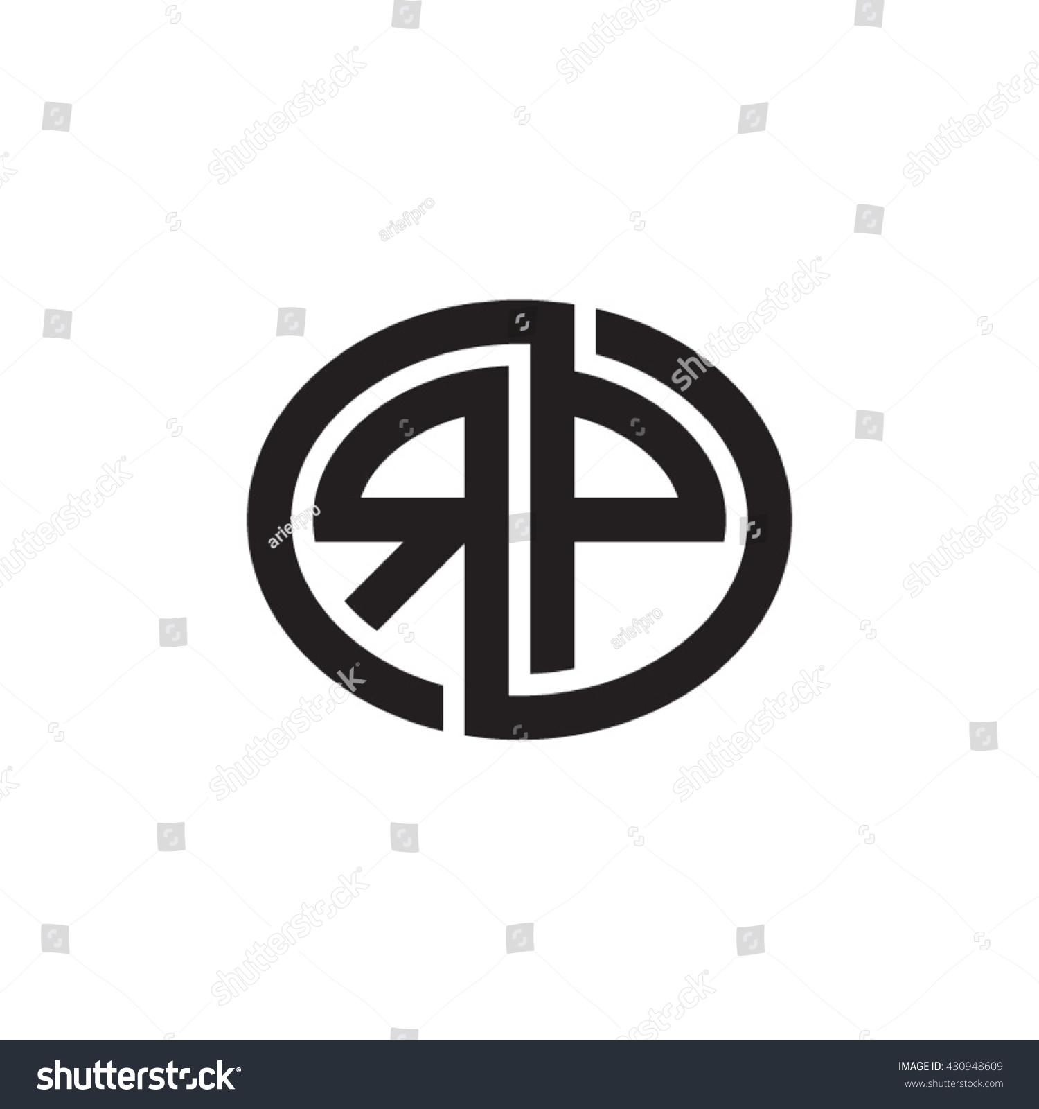 Rp Initial Letters Looping Linked Ellipse Stock Vector (Royalty Free ...