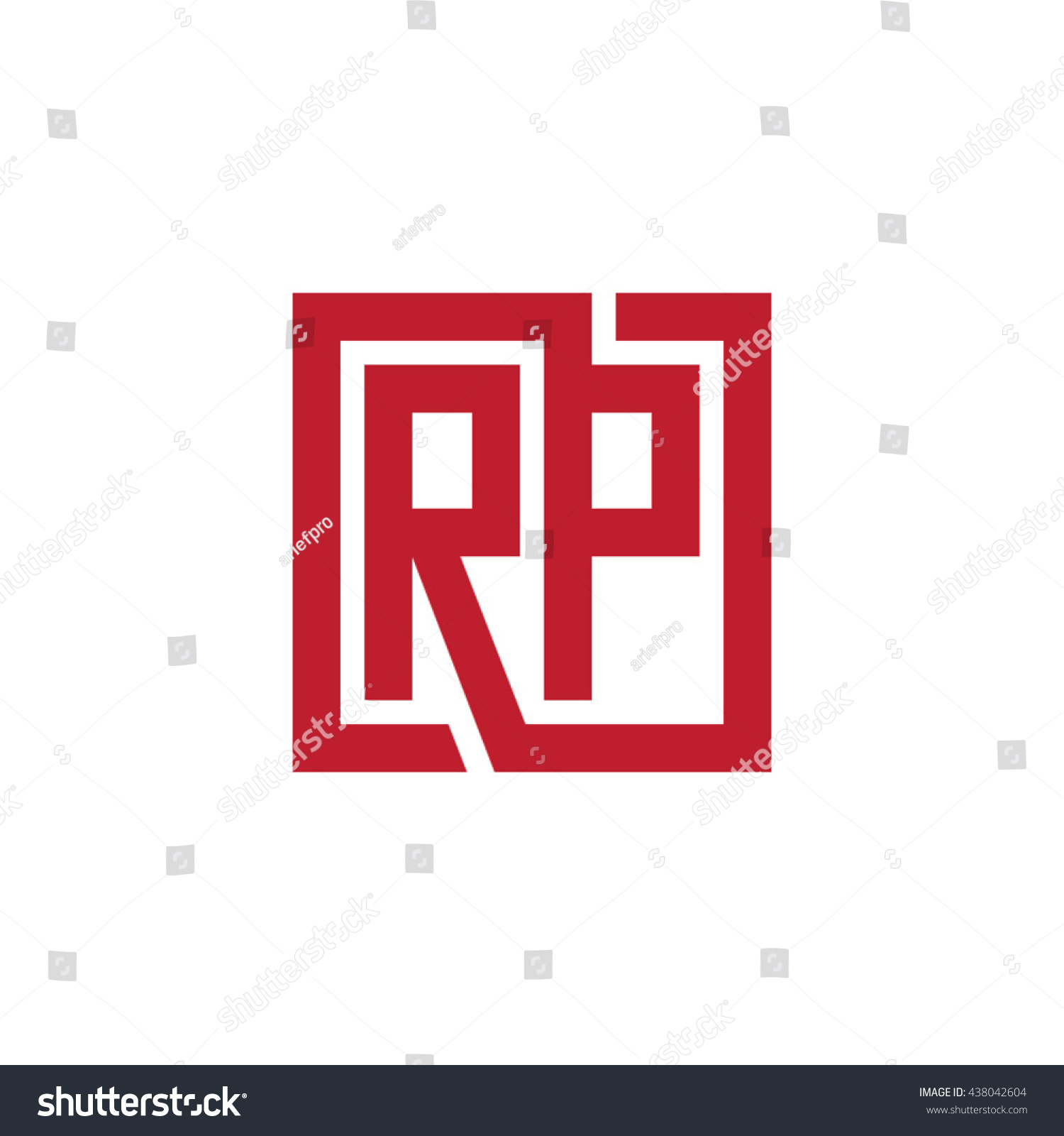 Rp Initial Letters Looping Linked Square Stock Vector (Royalty Free ...