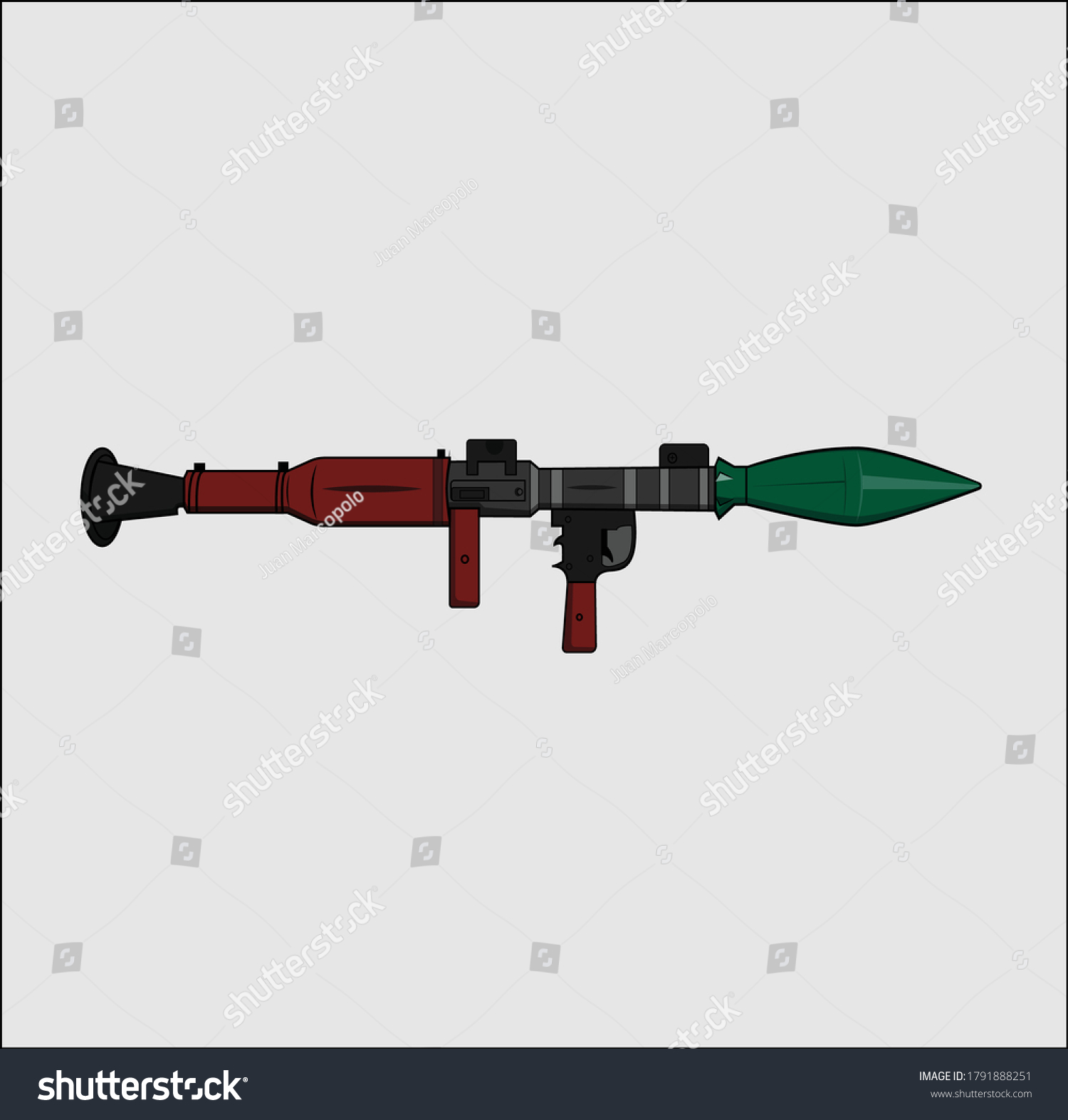 Rpg Weapon Flat Vector Illustration Stock Vector (Royalty Free) 1791888251