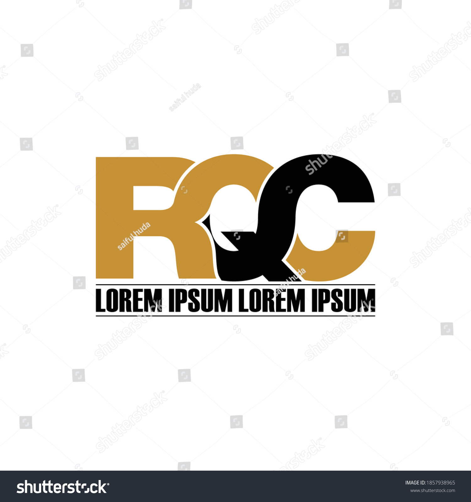 Rqc Letter Monogram Logo Design Vector Stock Vector (Royalty Free ...