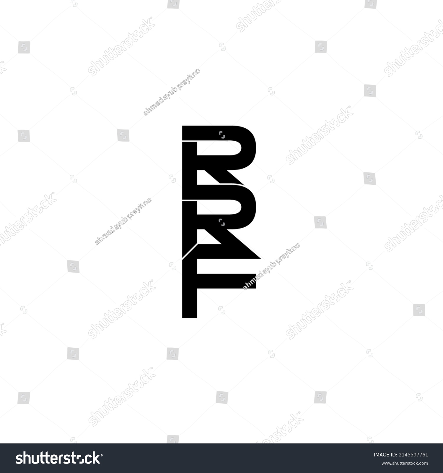 Rrf Typography Letter Monogram Logo Design Stock Vector (Royalty Free ...