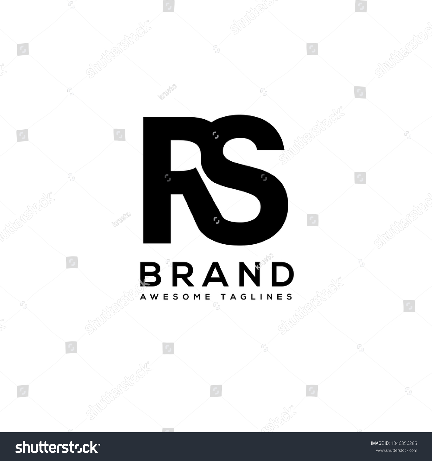 Rs Letter Monogram Logo Stock Vector (Royalty Free) 1046356285