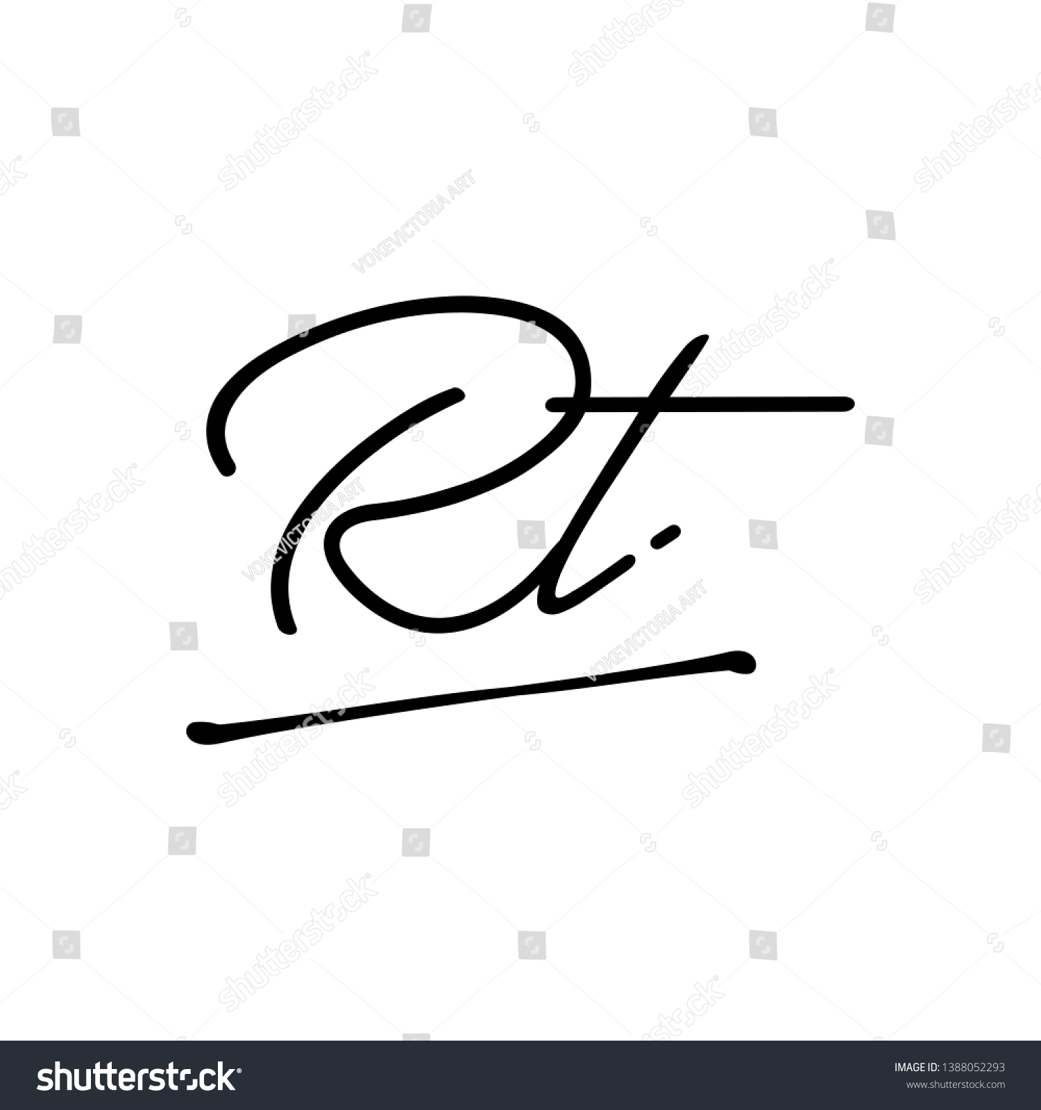 Rt Initial Signature Logo Handwriting Logo Stock Vector (Royalty Free ...