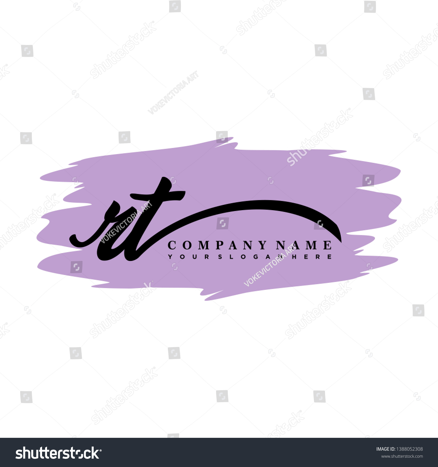Rt Initial Signature Logo Handwriting Logo Stock Vector (Royalty Free ...