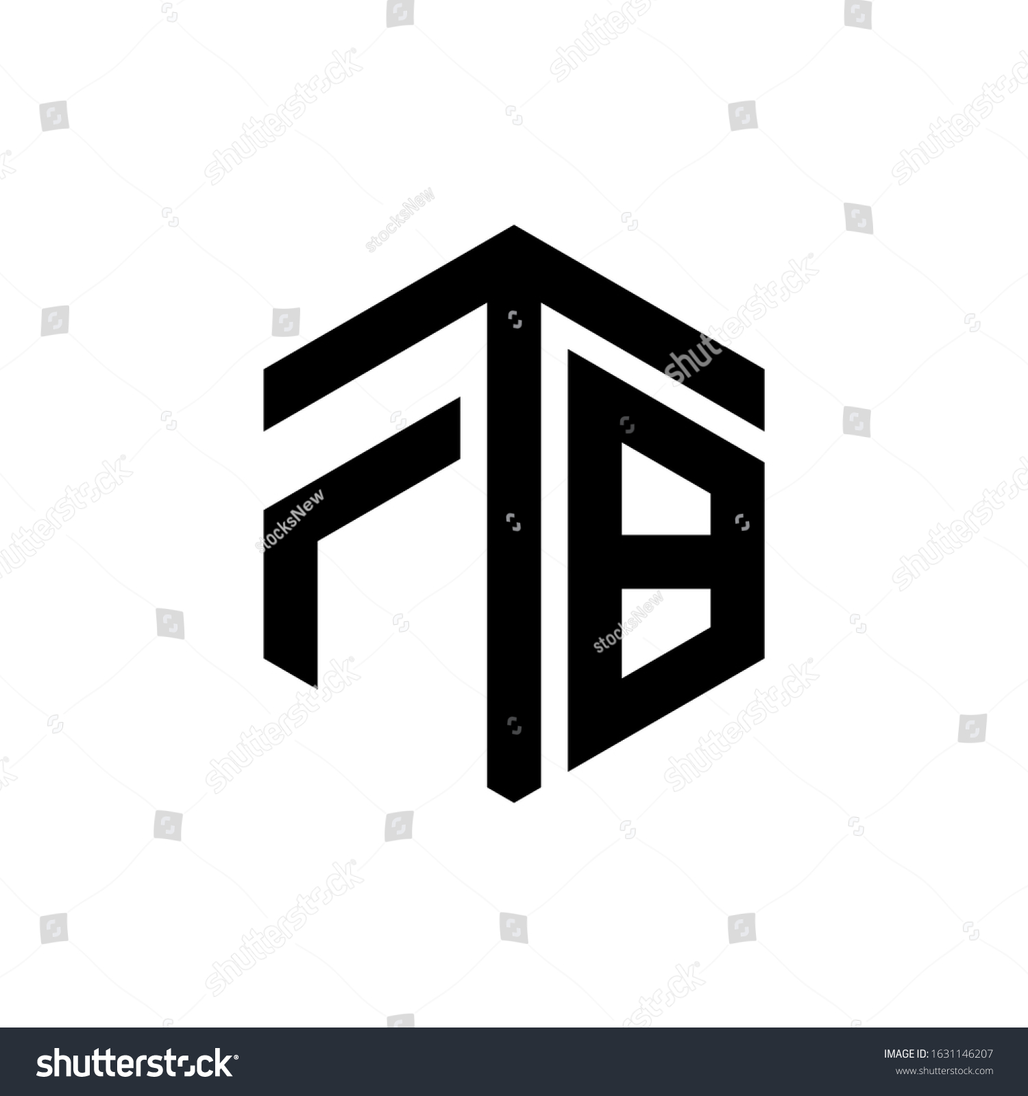 Rtb Letter Logo Design Polygon Monogram : image vectorielle de stock ...