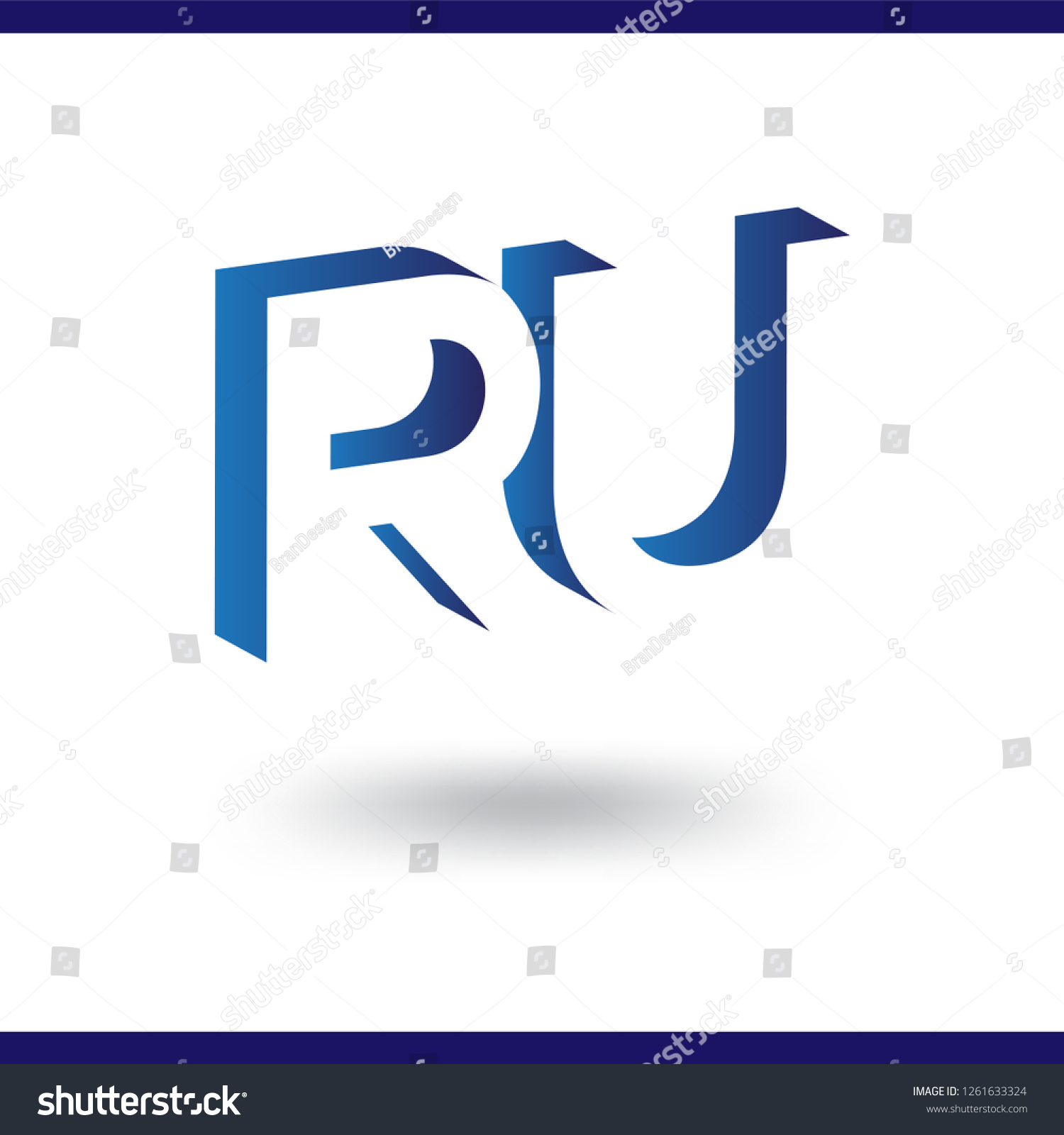 Ru Initial Letter Negative Space Logo Stock Vector (Royalty Free ...