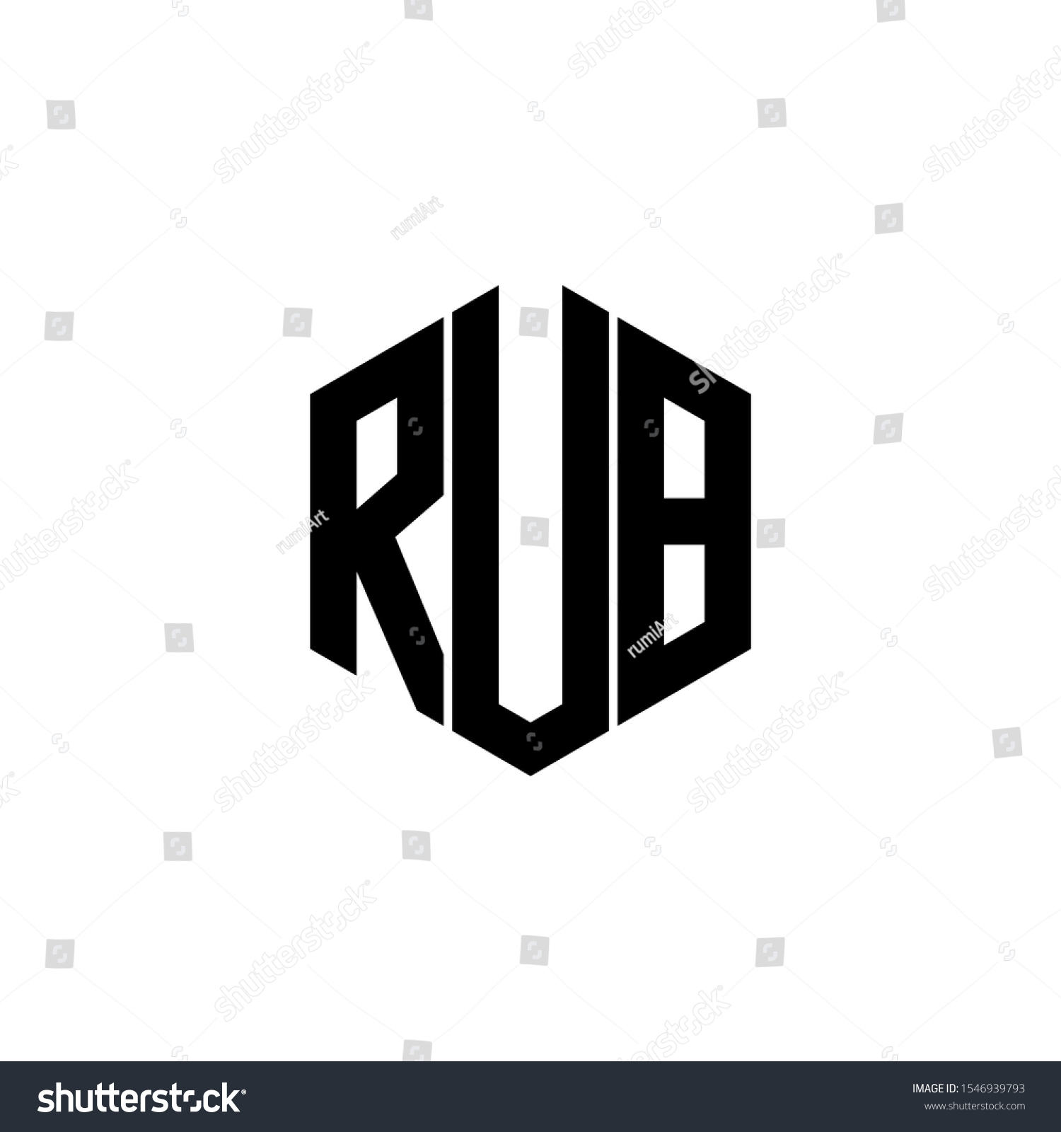 Rub Letter Logo Design Polygon Monogram: เวกเตอร์สต็อก (ปลอดค่า ...