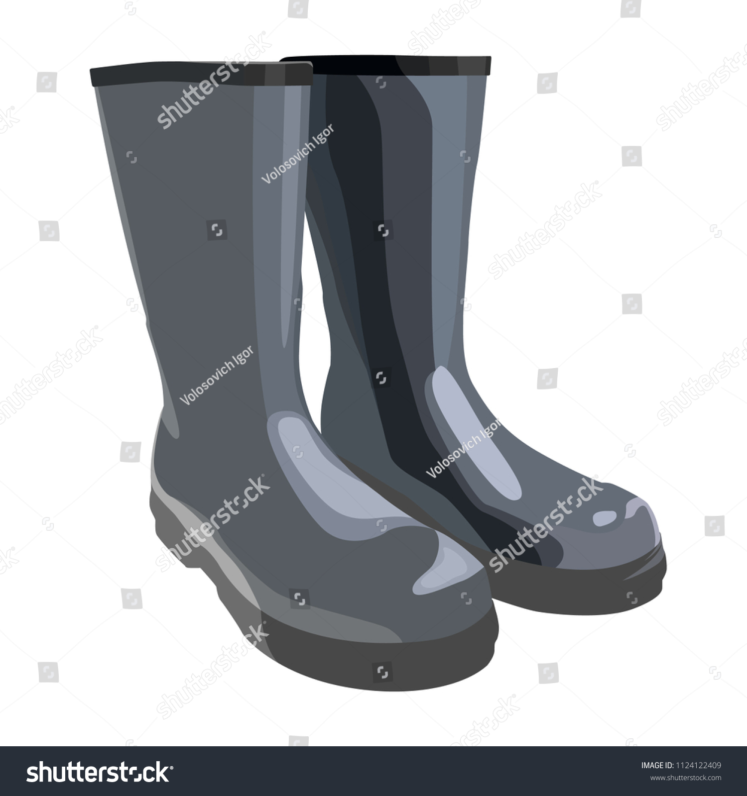 Rubber Boots Vector Illustration Isolated Stock Vector (Royalty Free ...