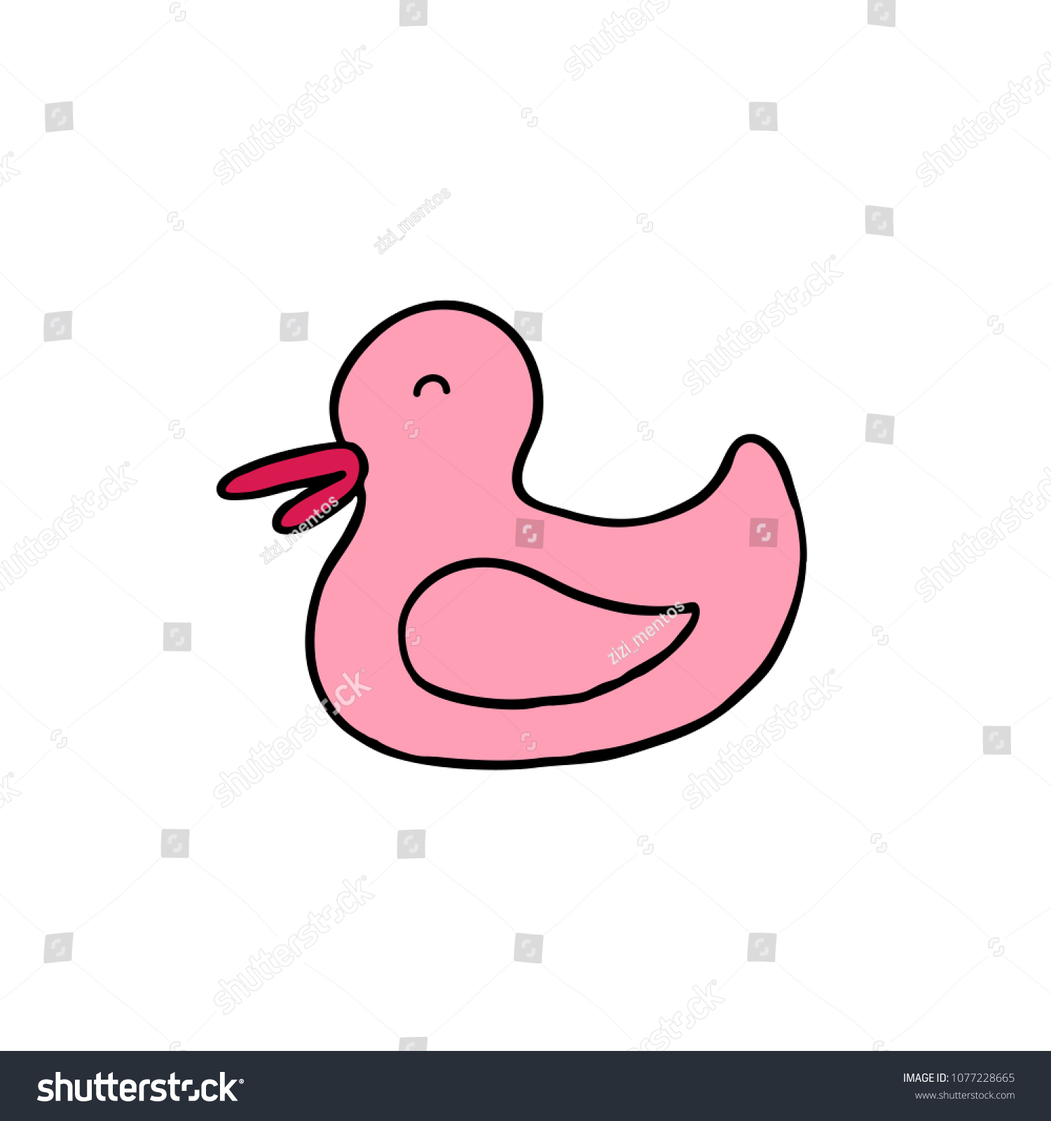 Rubber Duck Doodle Icon Stock Vector (Royalty Free) 1077228665 ...