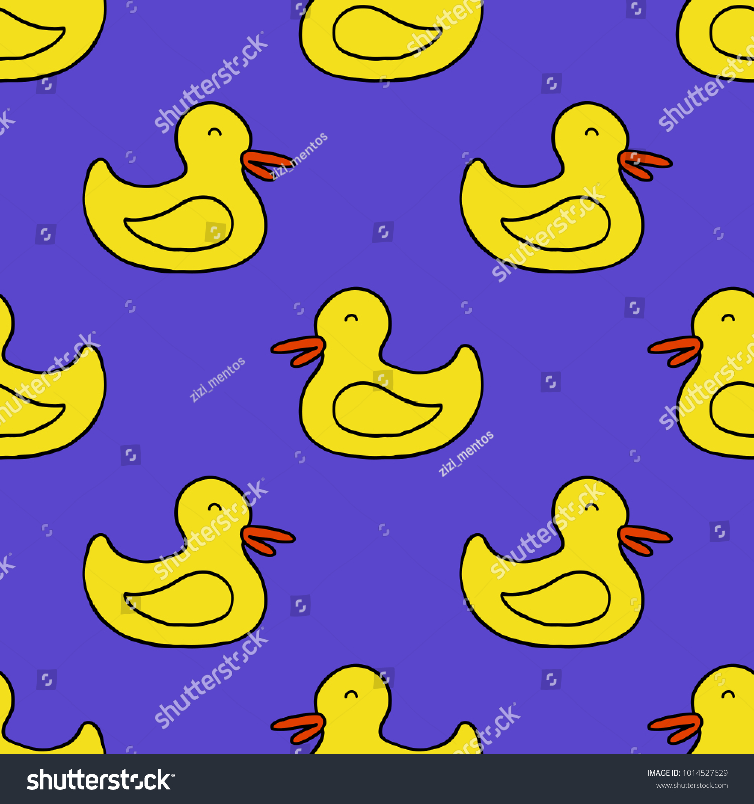Rubber Duck Seamless Doodle Pattern Stock Vector (Royalty Free ...