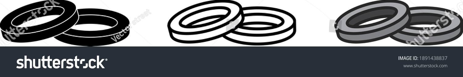 Rubber Seal Vector Line Illustration Stock Vector (Royalty Free ...