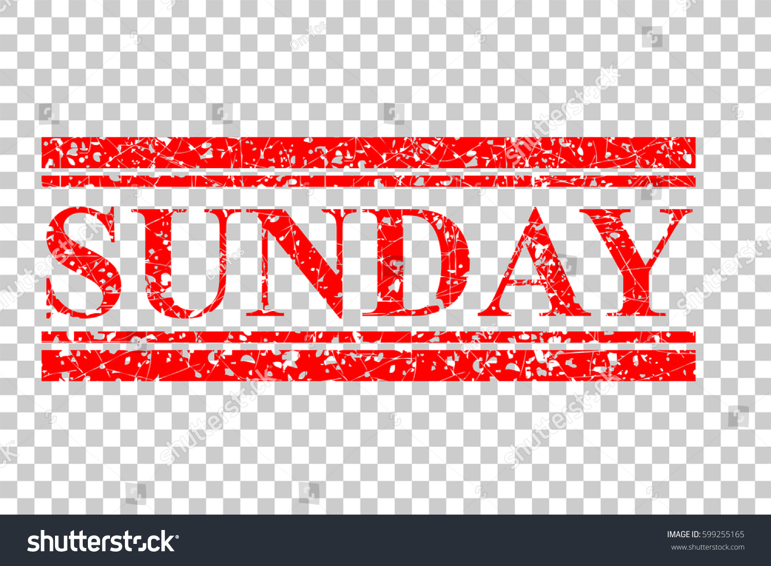 Rubber Stamp Effect Sunday Transparent Effect: เวกเตอร์สต็อก (ปลอดค่า ...