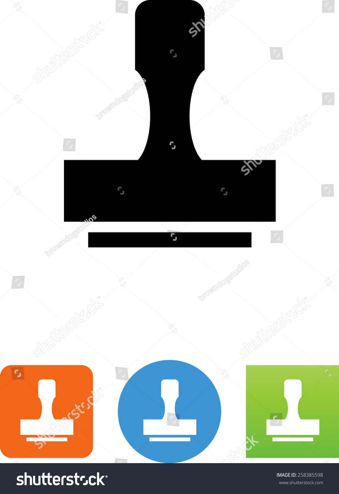 Rubber Stamp Icon Stock Vector (Royalty Free) 258385598 | Shutterstock