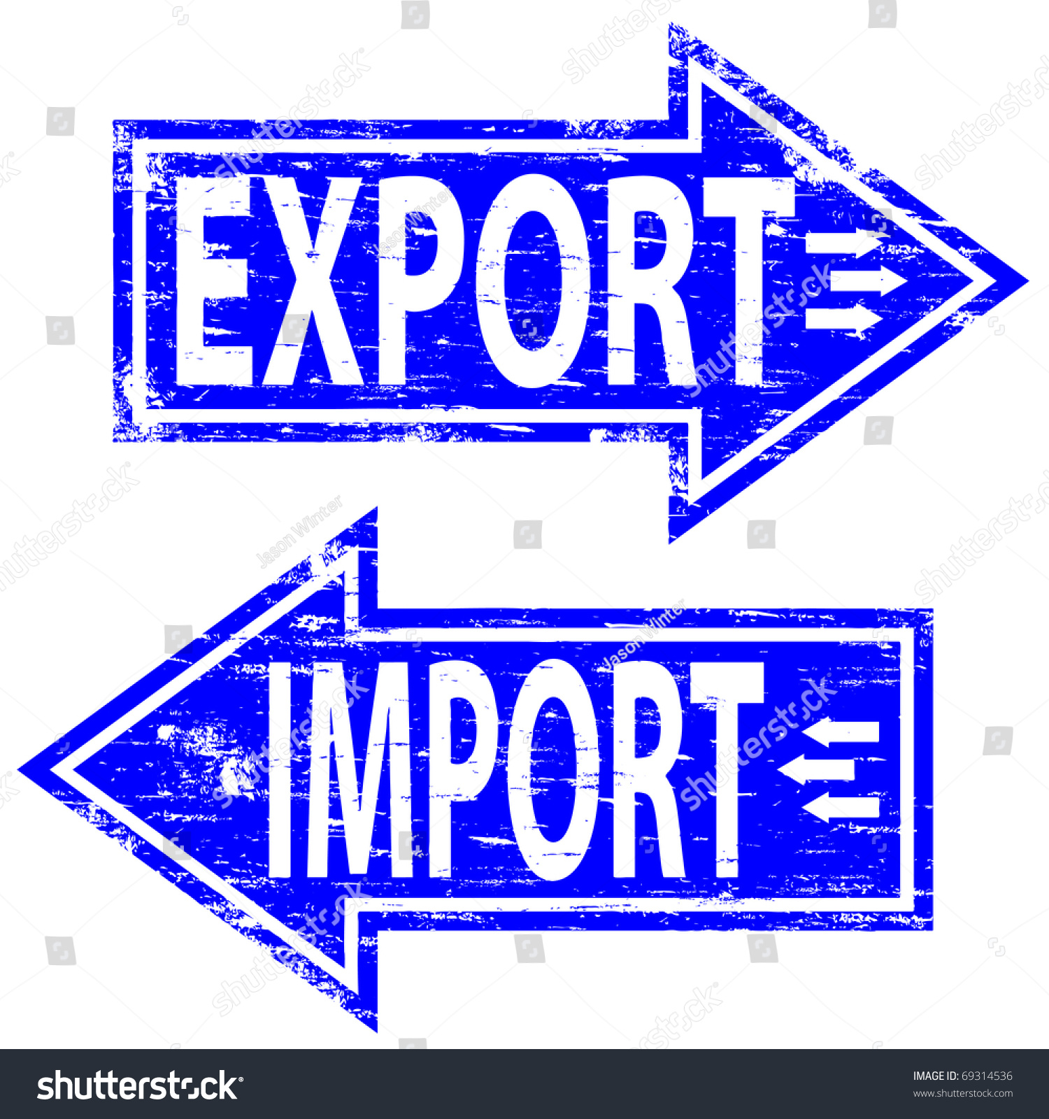 Rubber Stamp Illustration Showing Import Export: เวกเตอร์สต็อก (ปลอดค่า ...