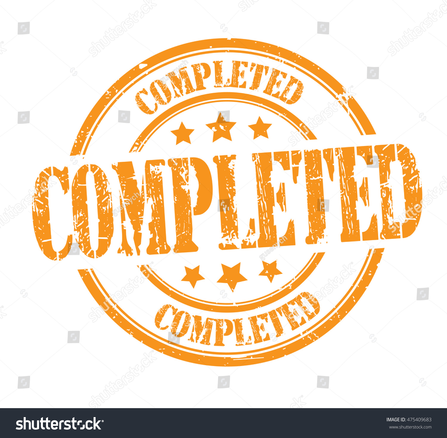 Rubber Stamp Text Completed On White Stock Vector (Royalty Free ...