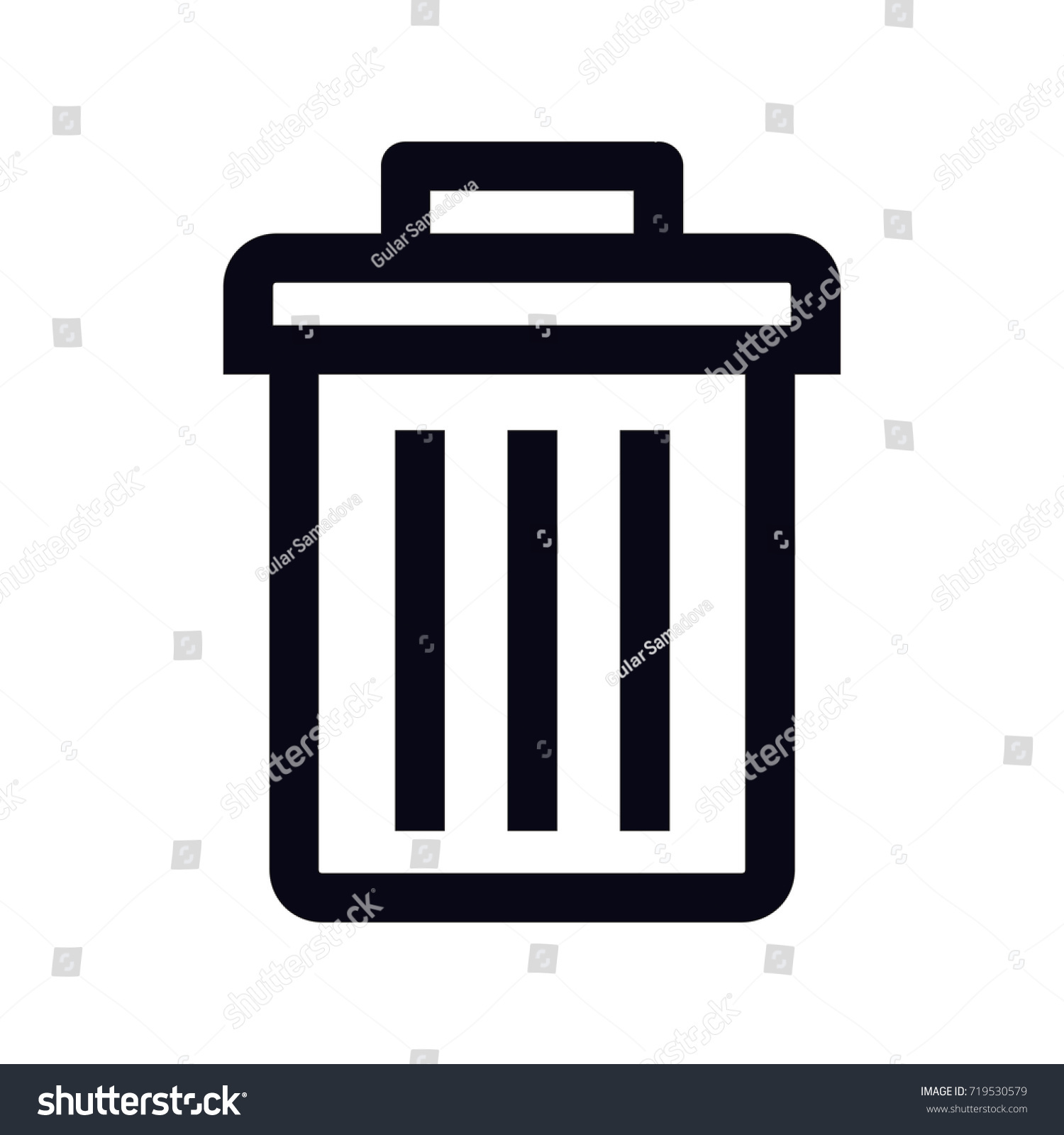 Rubbish Bin Icon Stock Vector (Royalty Free) 719530579