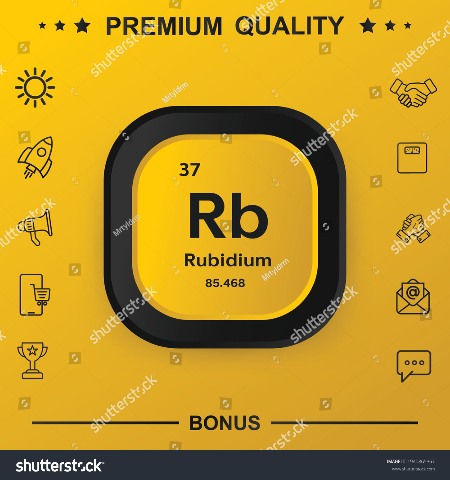 Rubidium Symbol Yellow Button Stock Vector (Royalty Free) 1940865367 ...