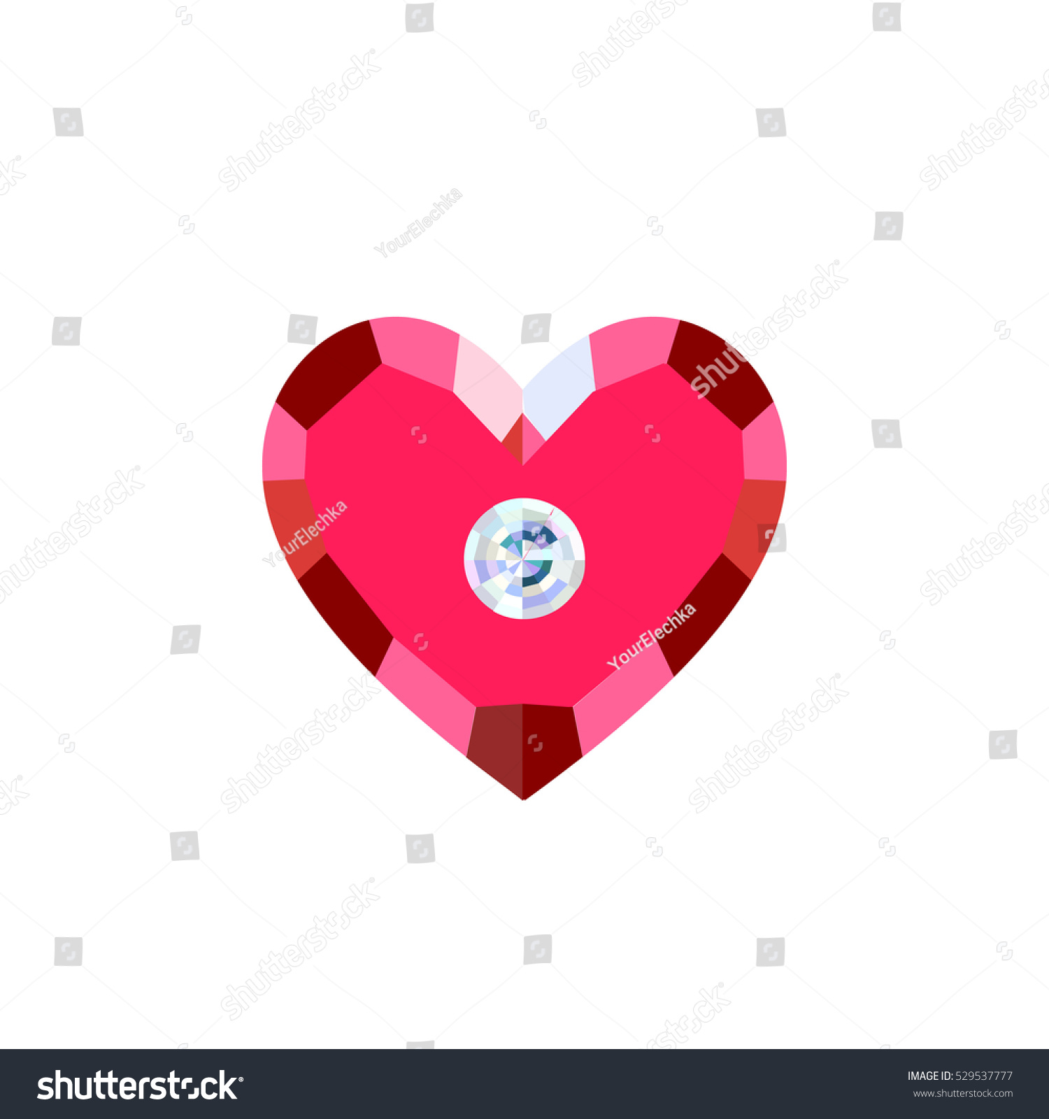Ruby Heart Diamond Vector Illustration Stock Vector (Royalty Free ...