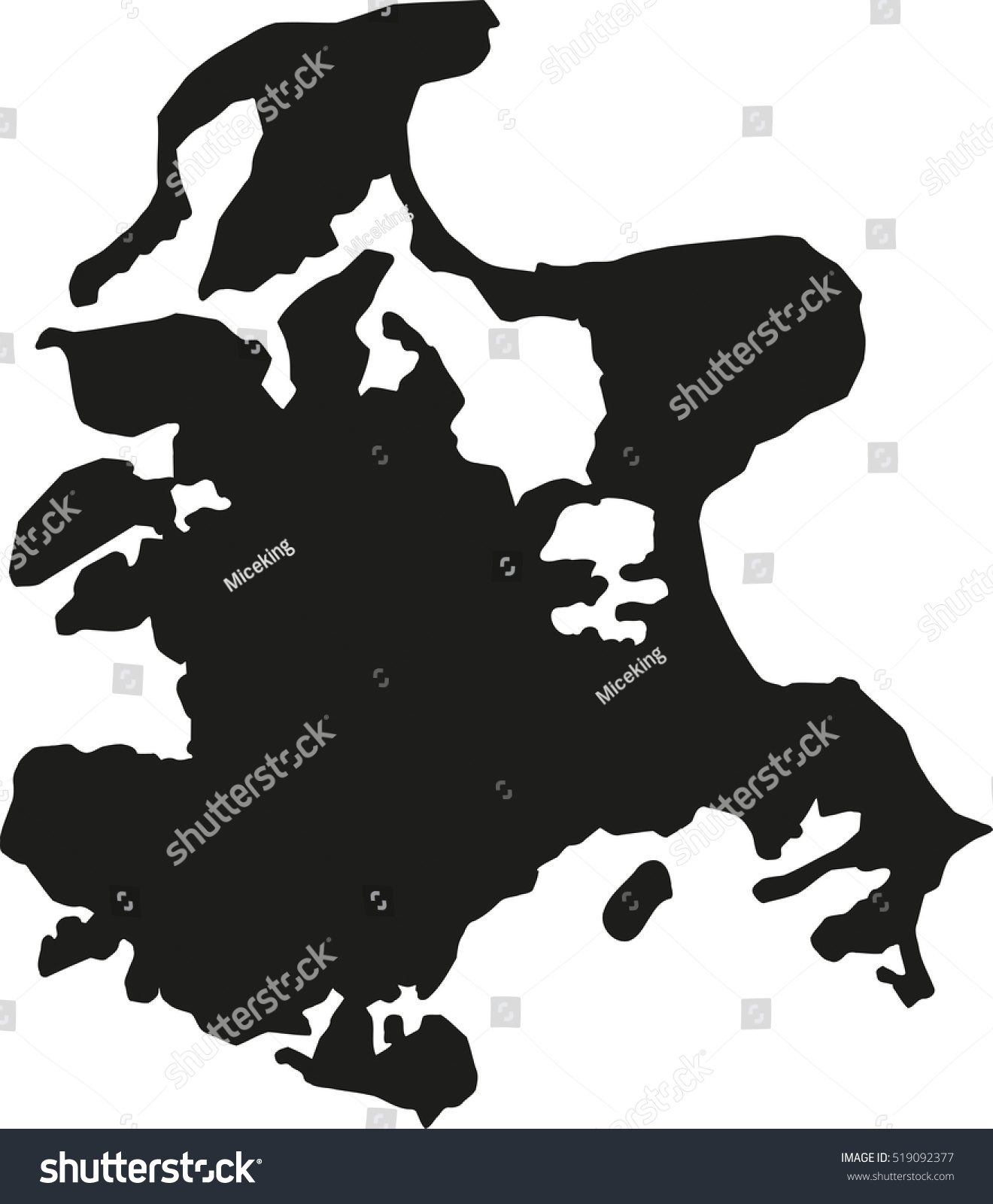 Ruegen Map Silhouette: vector de stock (libre de regalías) 519092377 ...