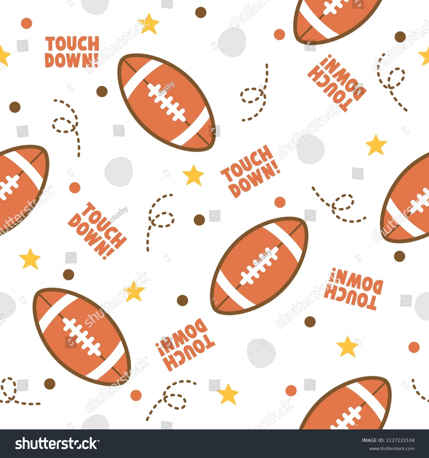 Rugby Ball Cartoon Pattern Backgrounds Stock Vector (Royalty Free ...