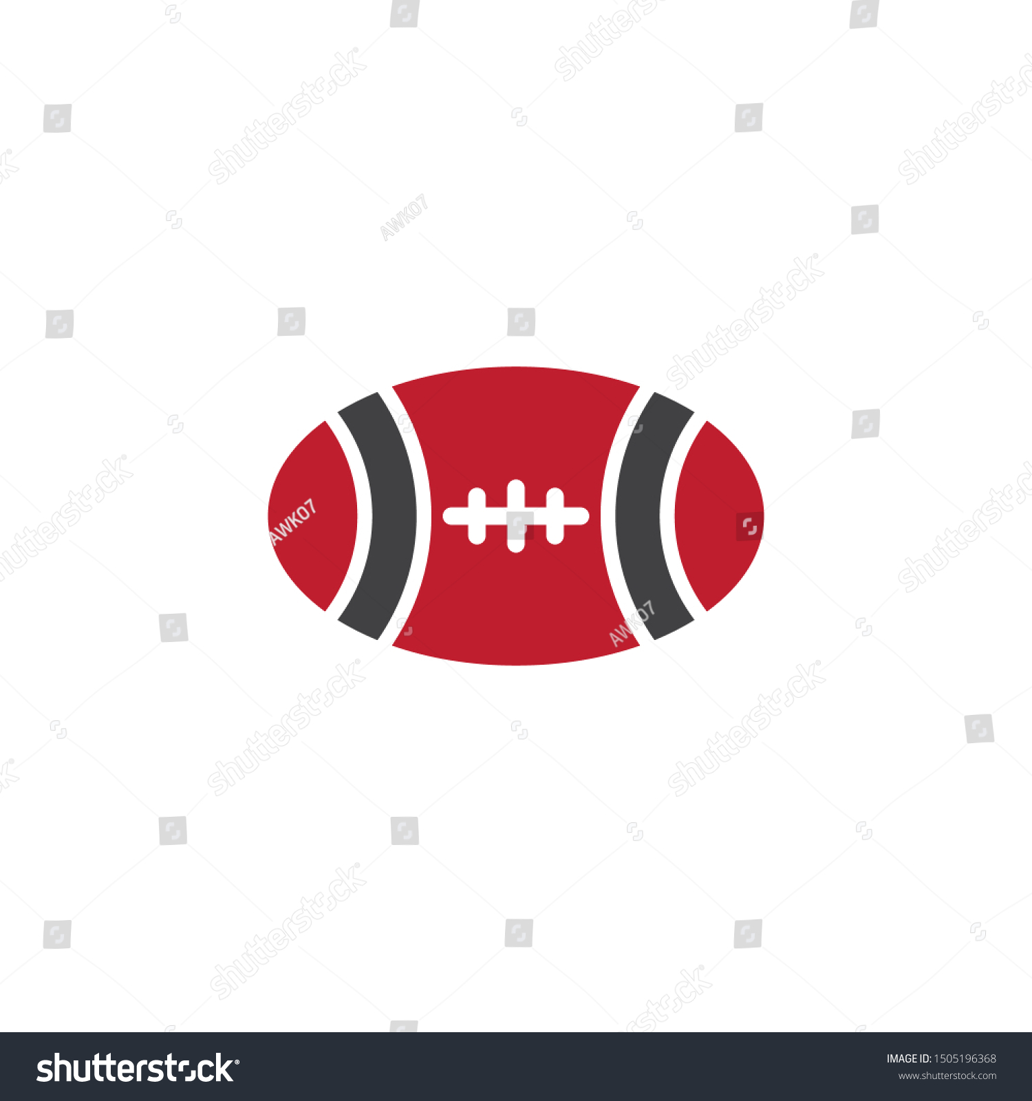 Rugby Ball Logo Icon Vector Template Stock Vector (Royalty Free) 1505196368