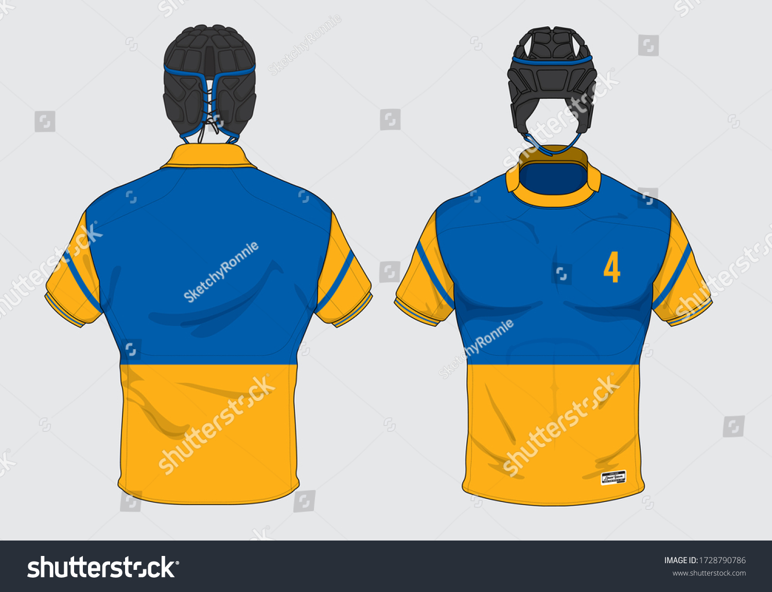 Rugby Jersey Uniform Design Set Vector Stock Vector (Royalty Free ...