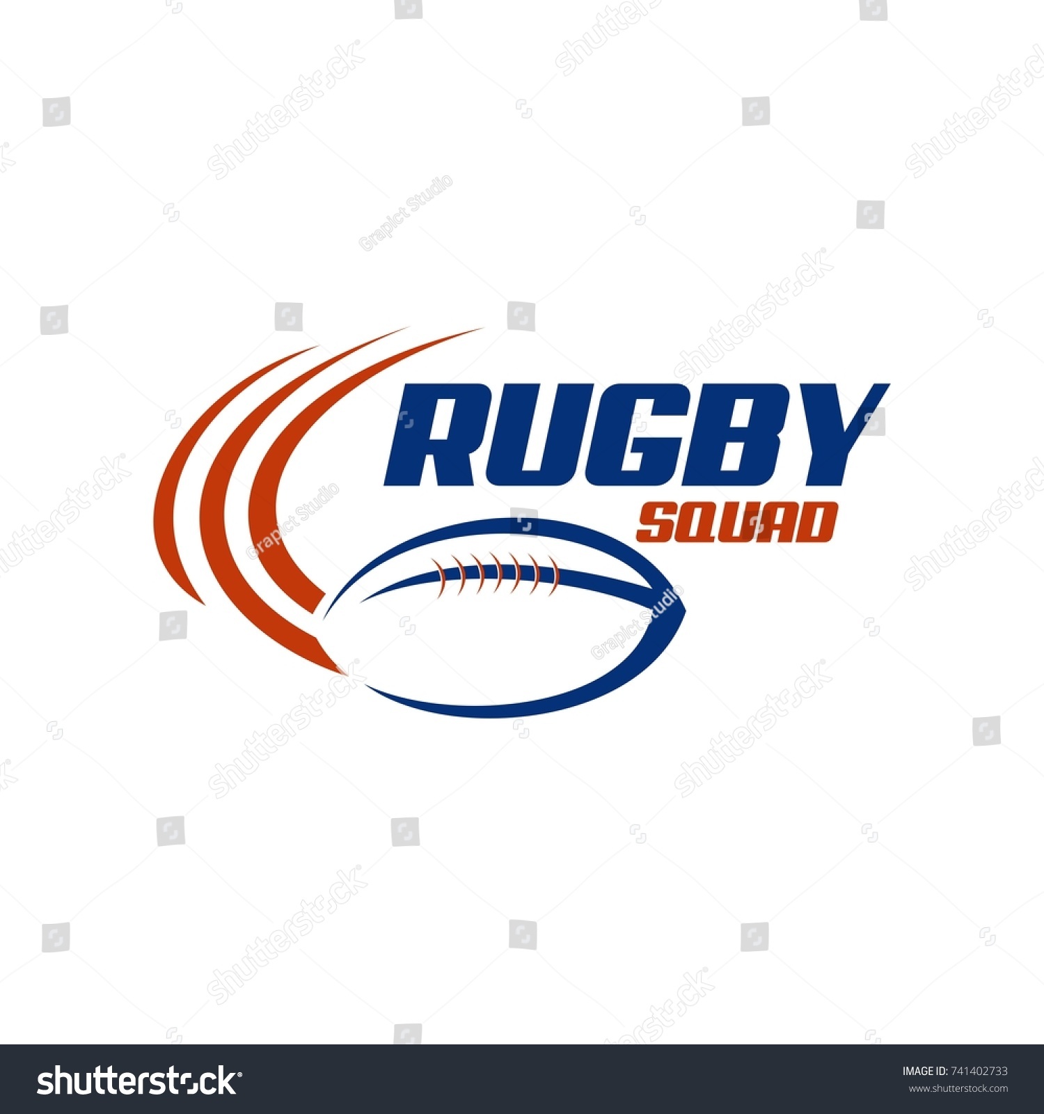 Rugby Logo Design Stock Vector (Royalty Free) 741402733