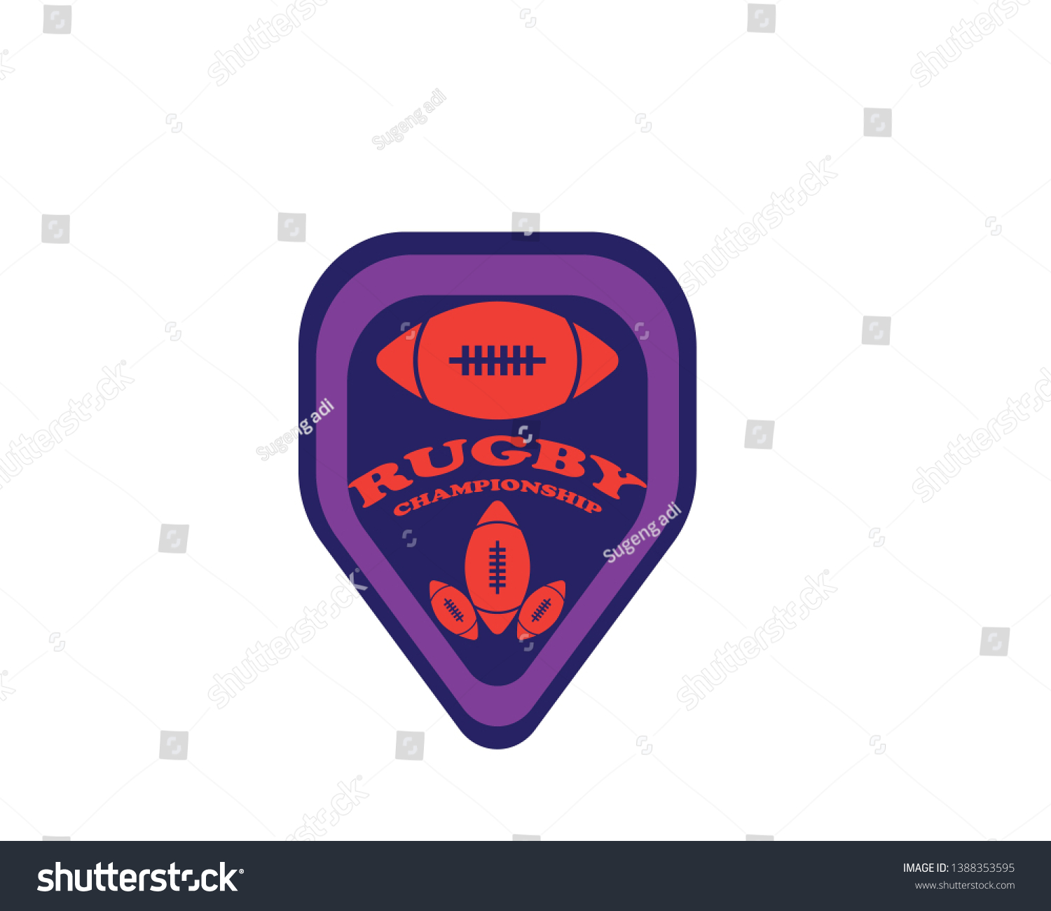 Rugby Logo Design Vector Stock Vector (Royalty Free) 1388353595 ...