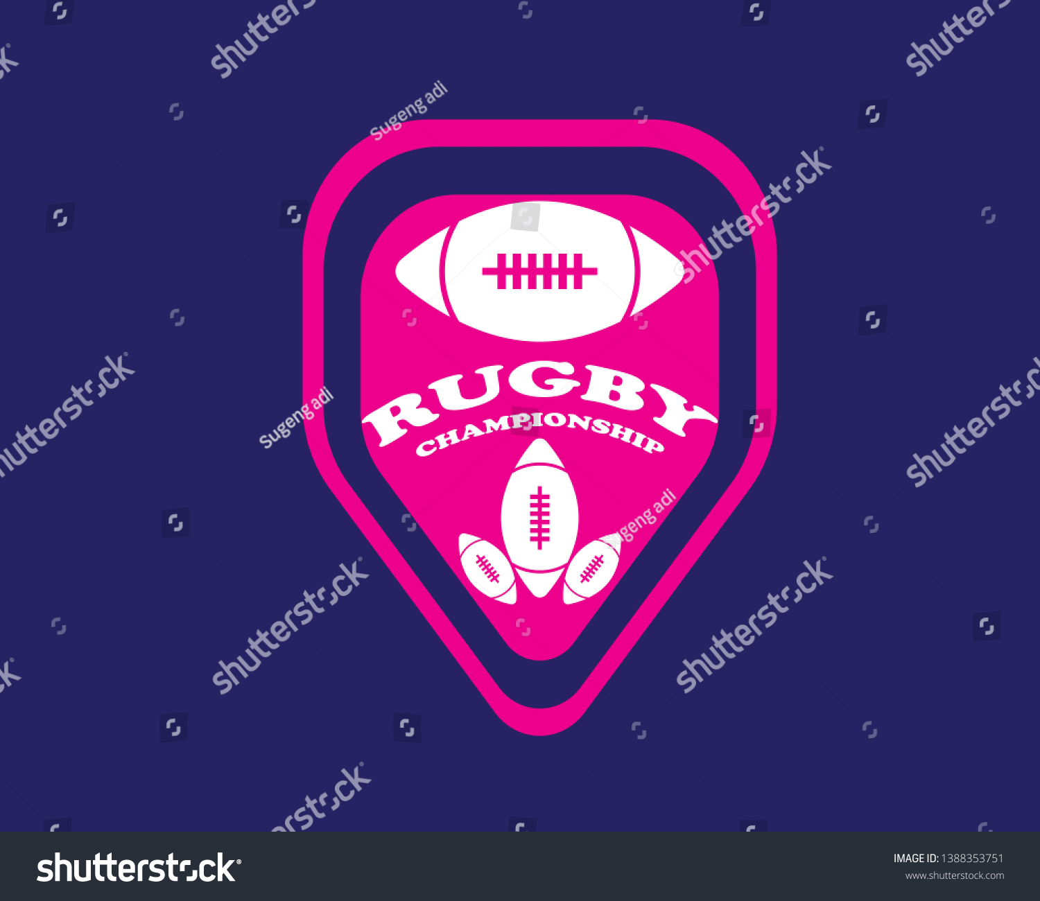 Rugby Logo Design Vector Stock Vector (Royalty Free) 1388353751 ...