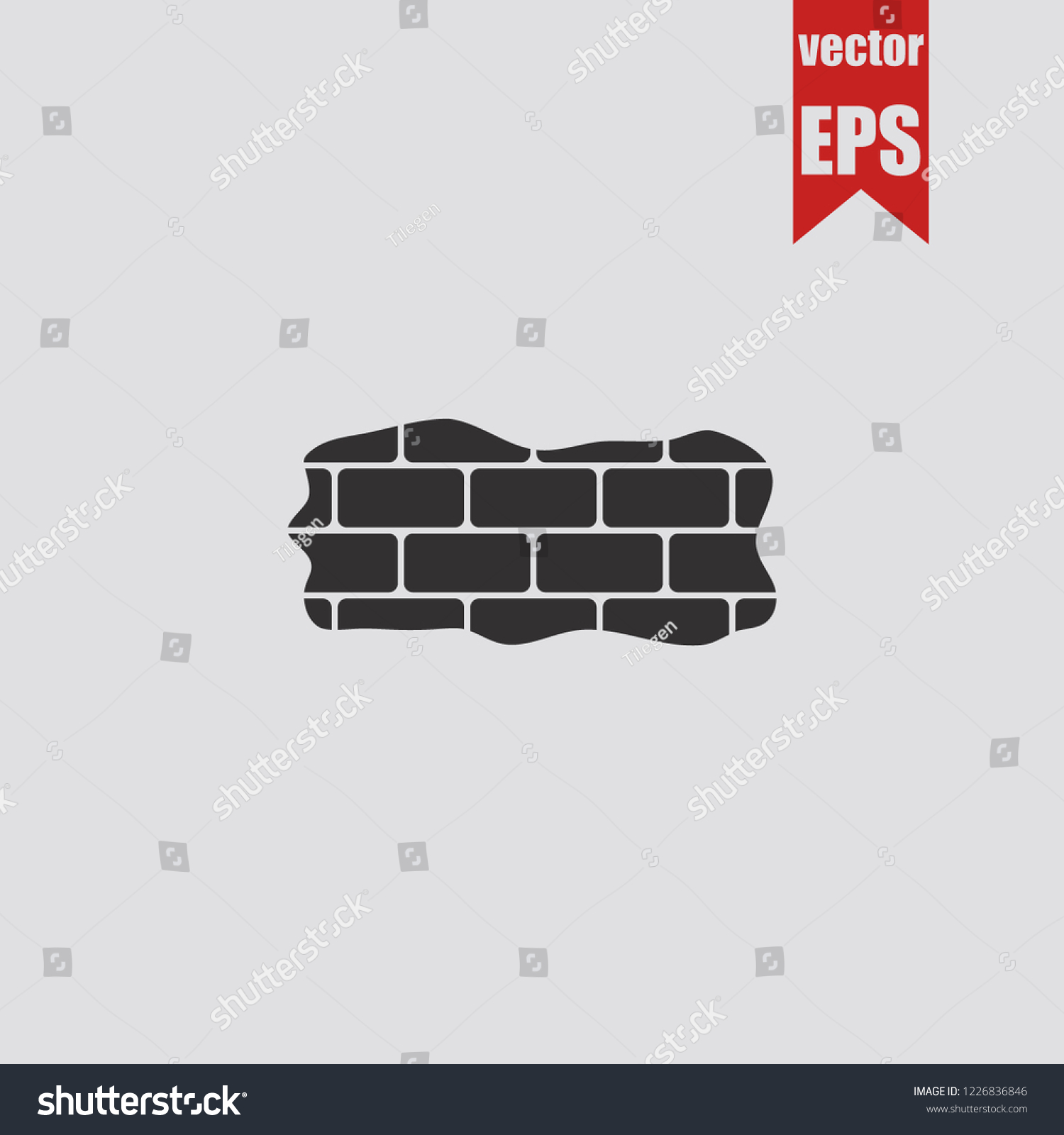 Ruined Brick Wall Iconvector Illustration Stock Vector (Royalty Free ...