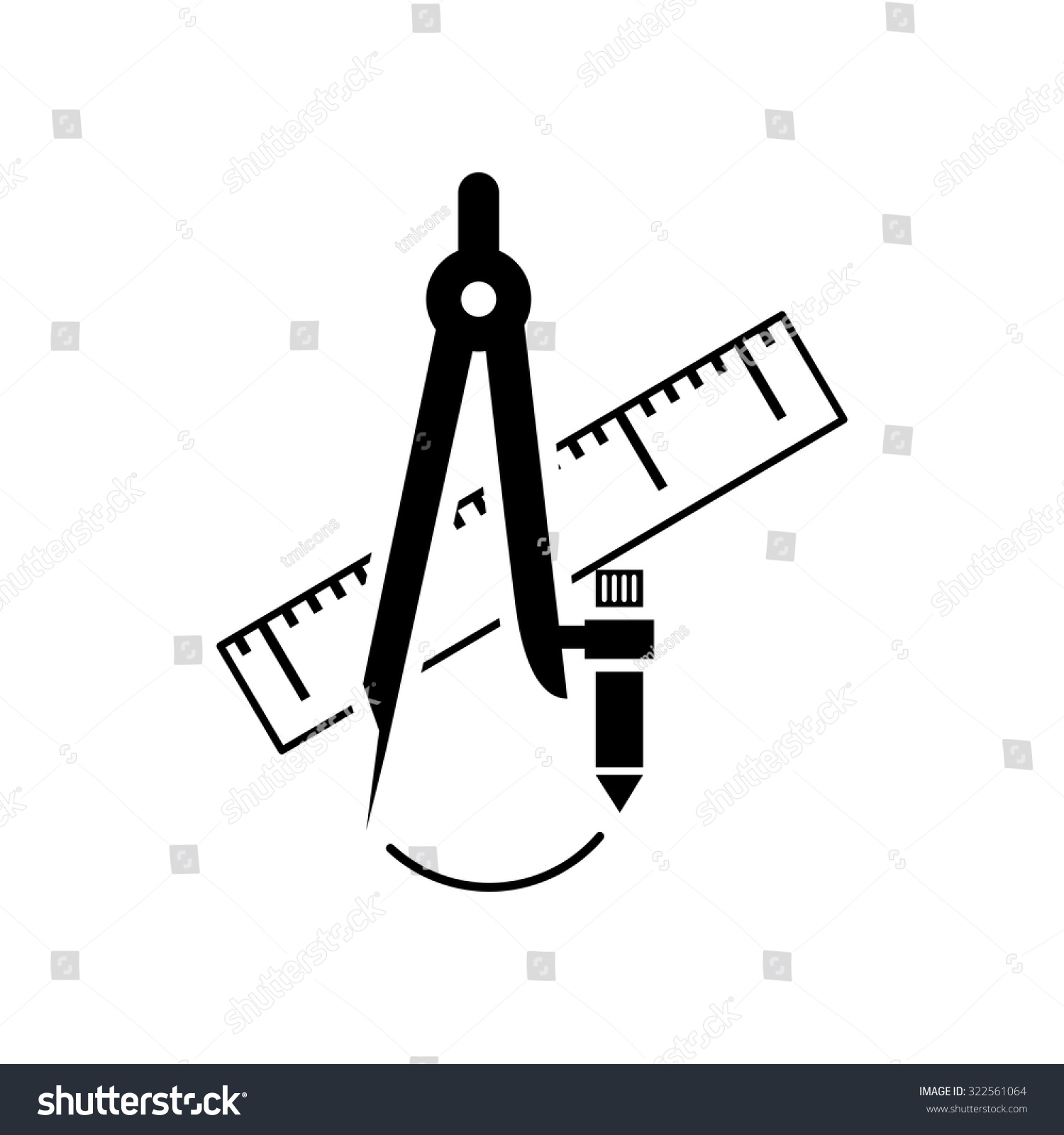 Ruler Drawing Compass Icon Stock Vector (Royalty Free) 322561064 ...