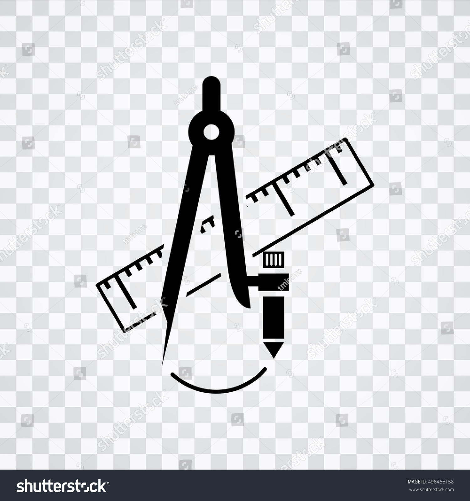 Ruler Drawing Compass Icon Stock Vector 496466158 - Shutterstock
