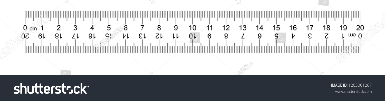 Ruler 20 Cm Countdown Doble Sided Stock Vector (Royalty Free) 1263061267