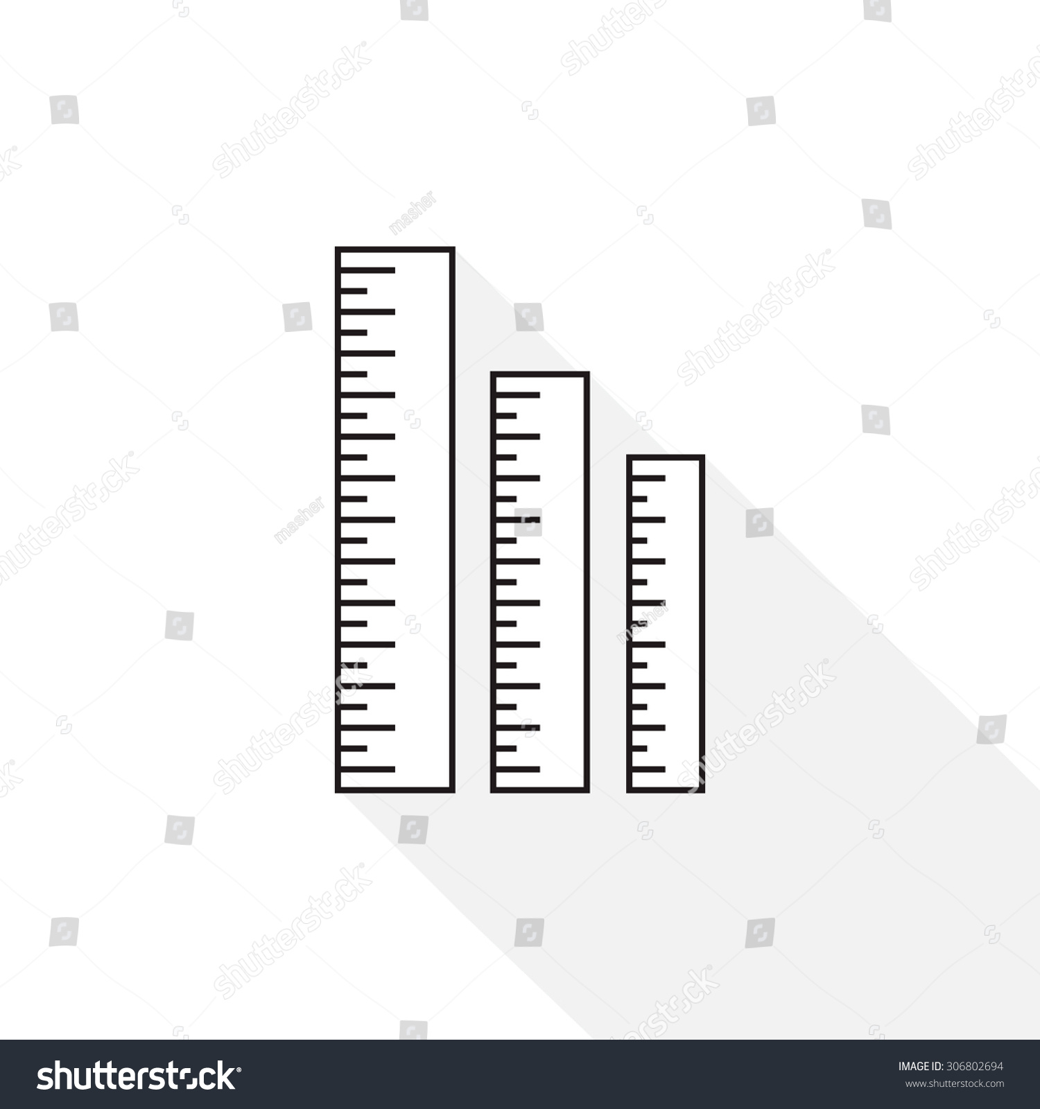 Ruler Icon Ruler Symbol Office Supply Stock Vector (Royalty Free) 306802694