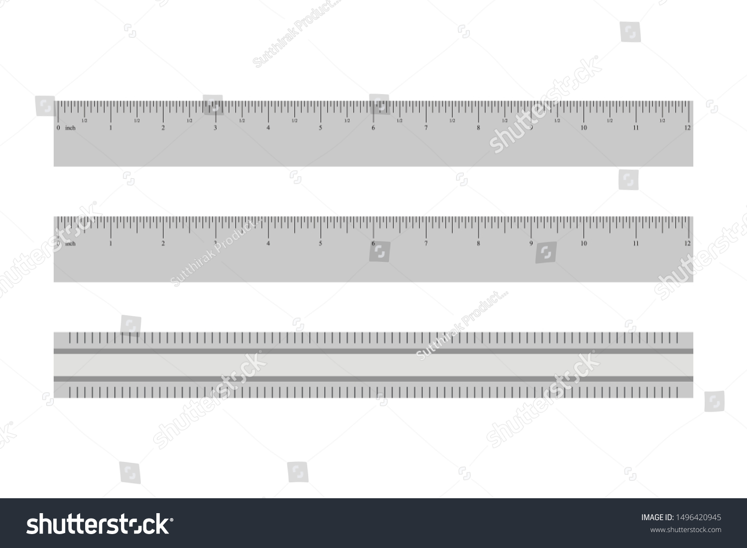 Ruler Inch Design Isolated White Background Stock Vector (Royalty Free ...