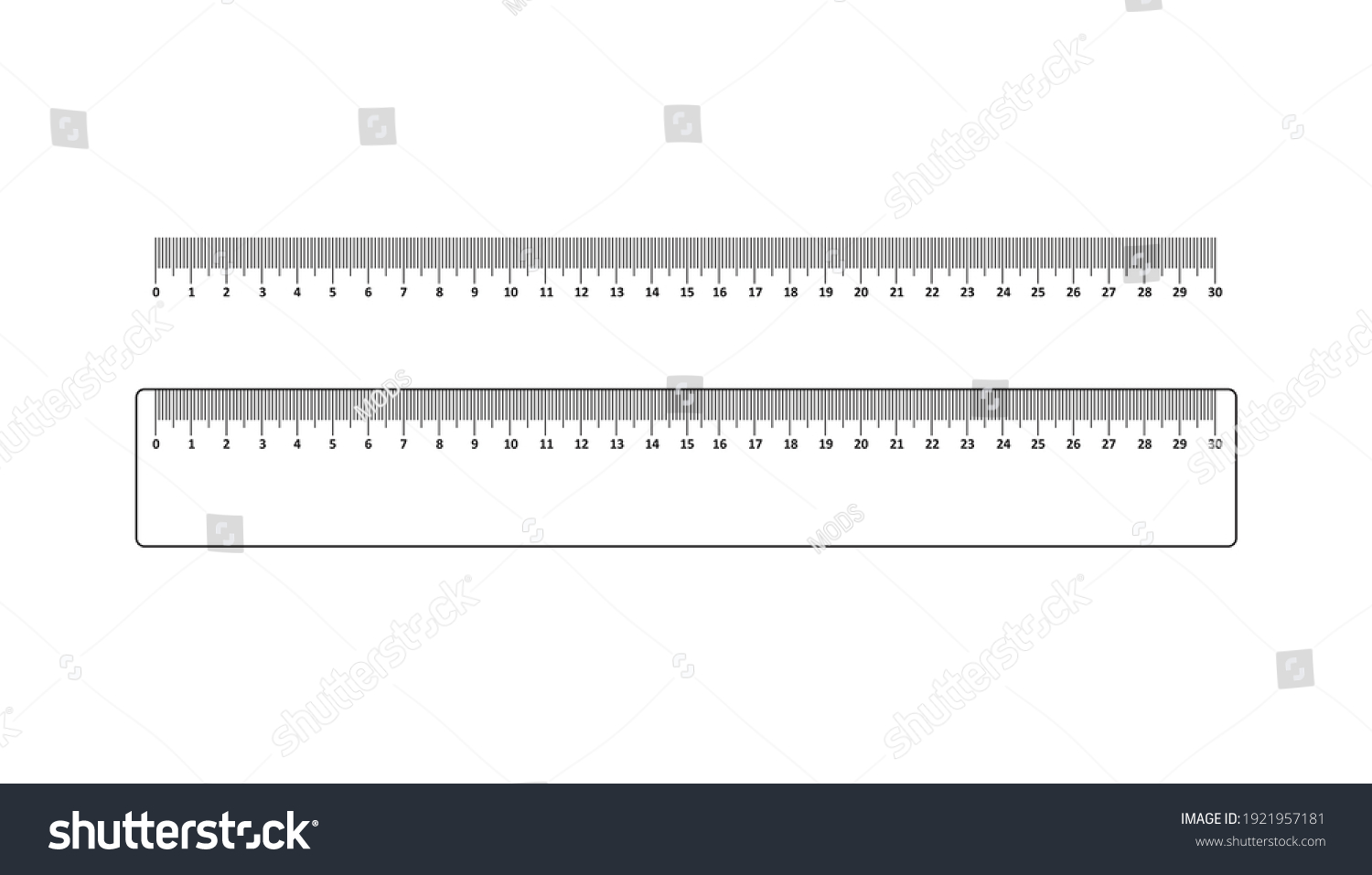 Ruler Scale Measure Vector Isolated On Stock Vector (Royalty Free ...