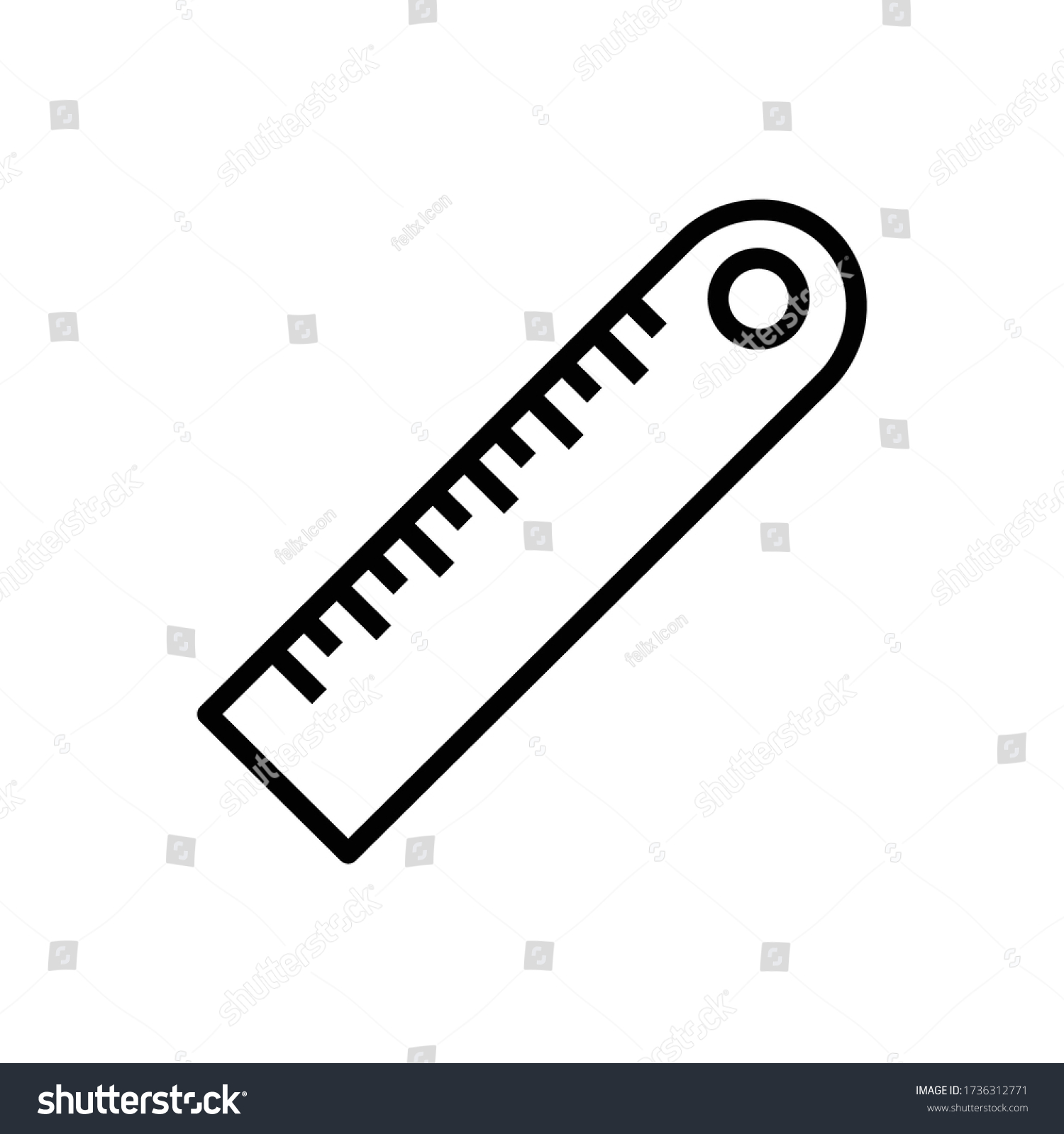 Ruler Outline Icon Vector Stock Vector (Royalty Free) 1736312771 ...