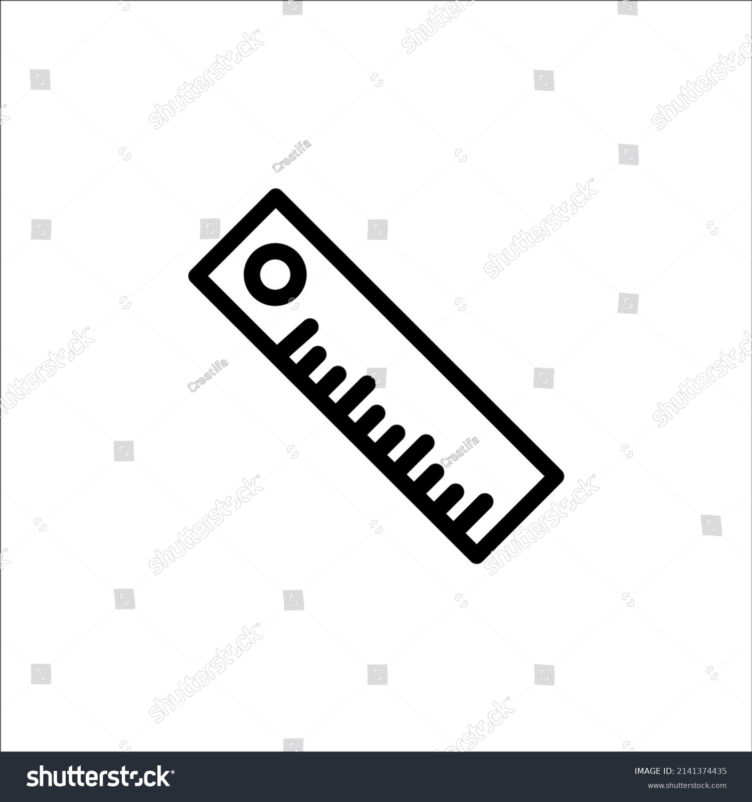 Ruler Outline Icon Vector Stock Vector (Royalty Free) 2141374435 ...