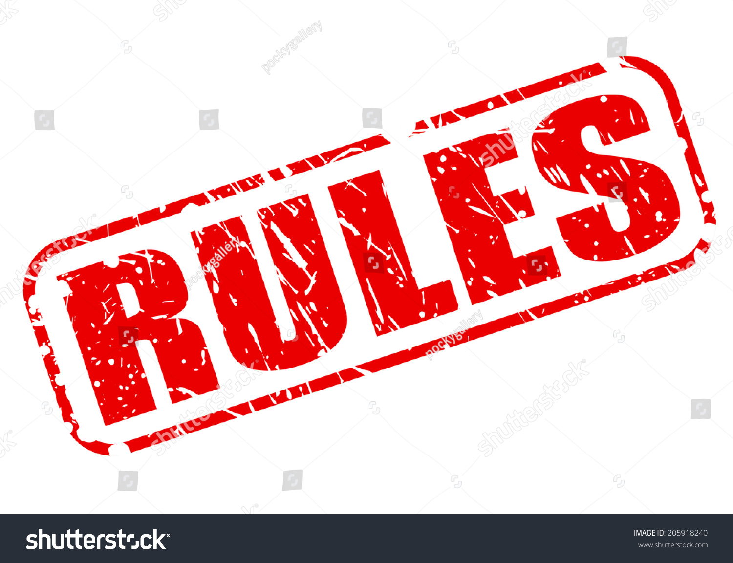 Rules Red Stamp Text On White Stock Vector (Royalty Free) 205918240